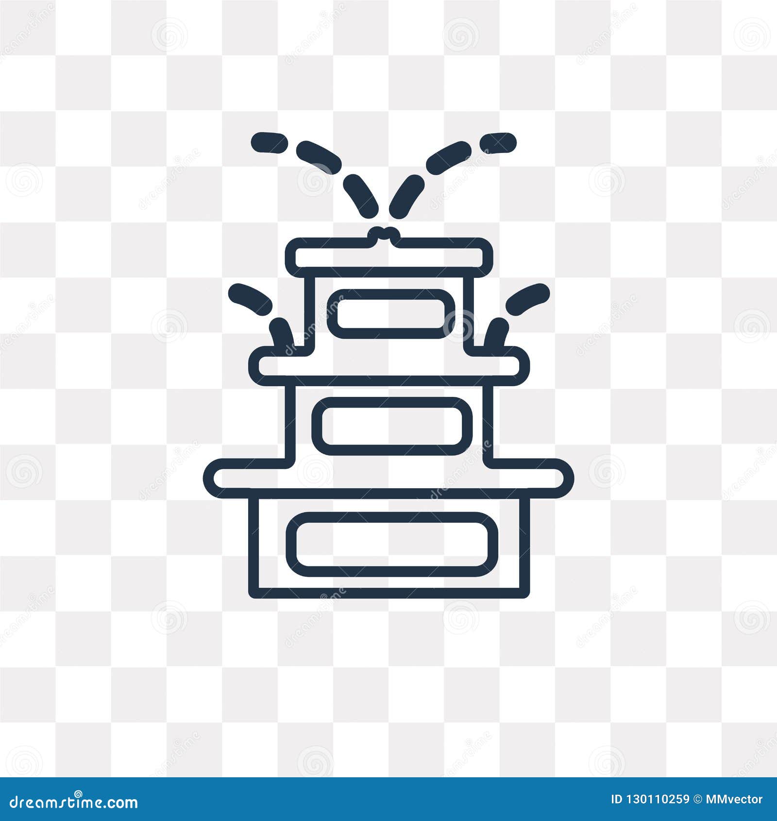 Fountain Vector Icon Isolated on Transparent Background, Linear Stock ...