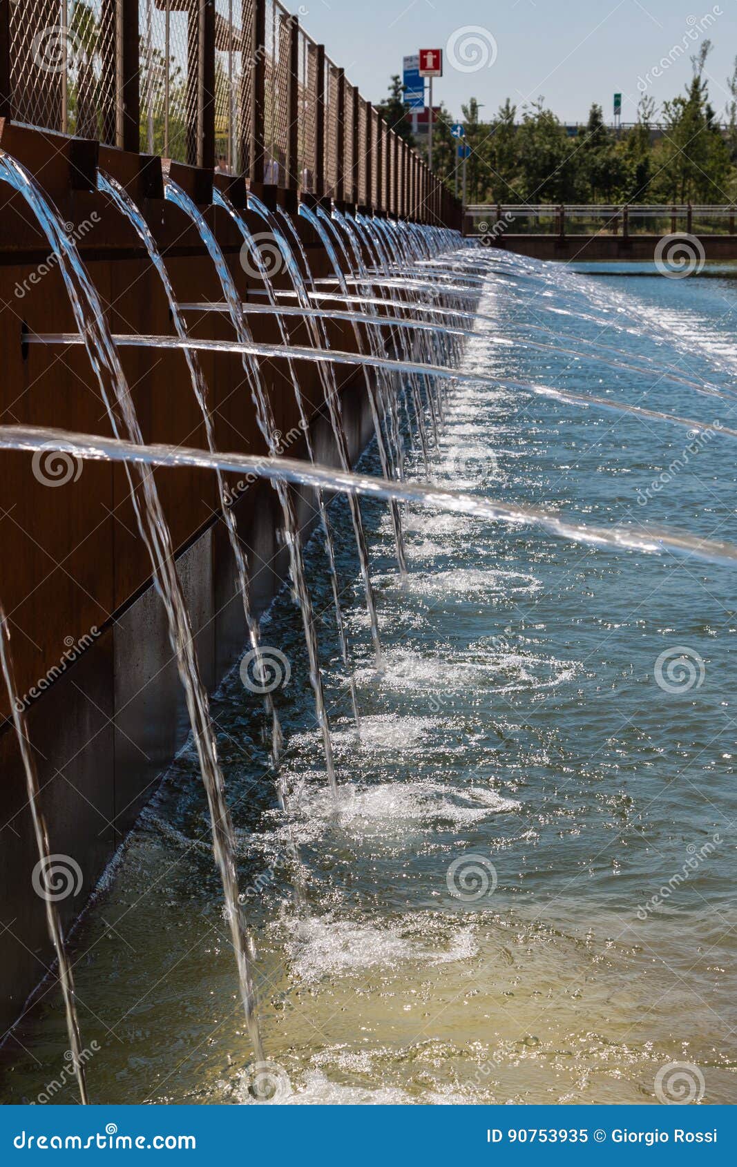 Fountain: Water Flowing Out from Multiple Pipes Stock Image - Image of ...