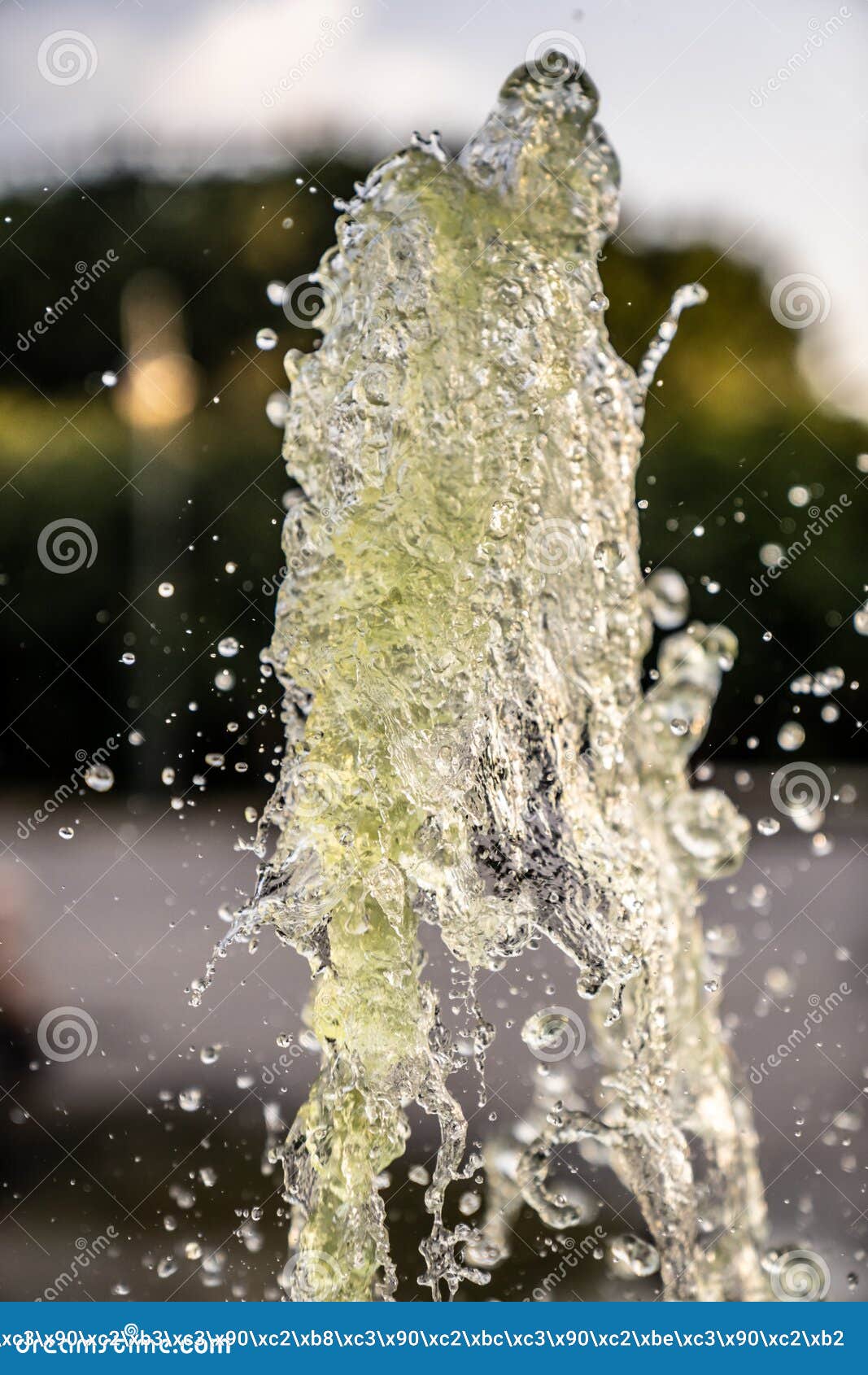 Fountain Water Jet on Short Exposure. General Plan Stock Image - Image ...