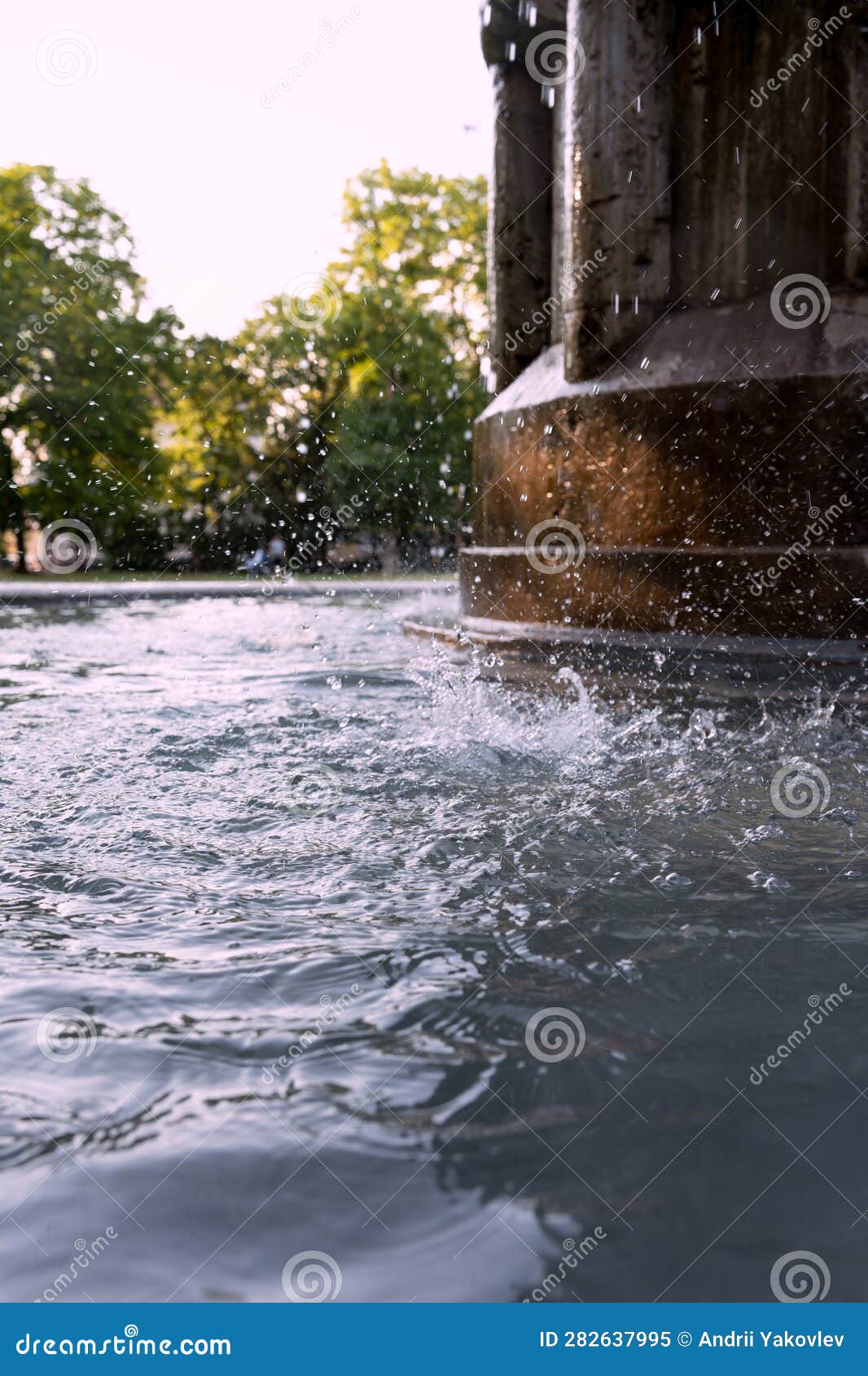 Fountain Water Spashing stock image. Image of spring - 282637995