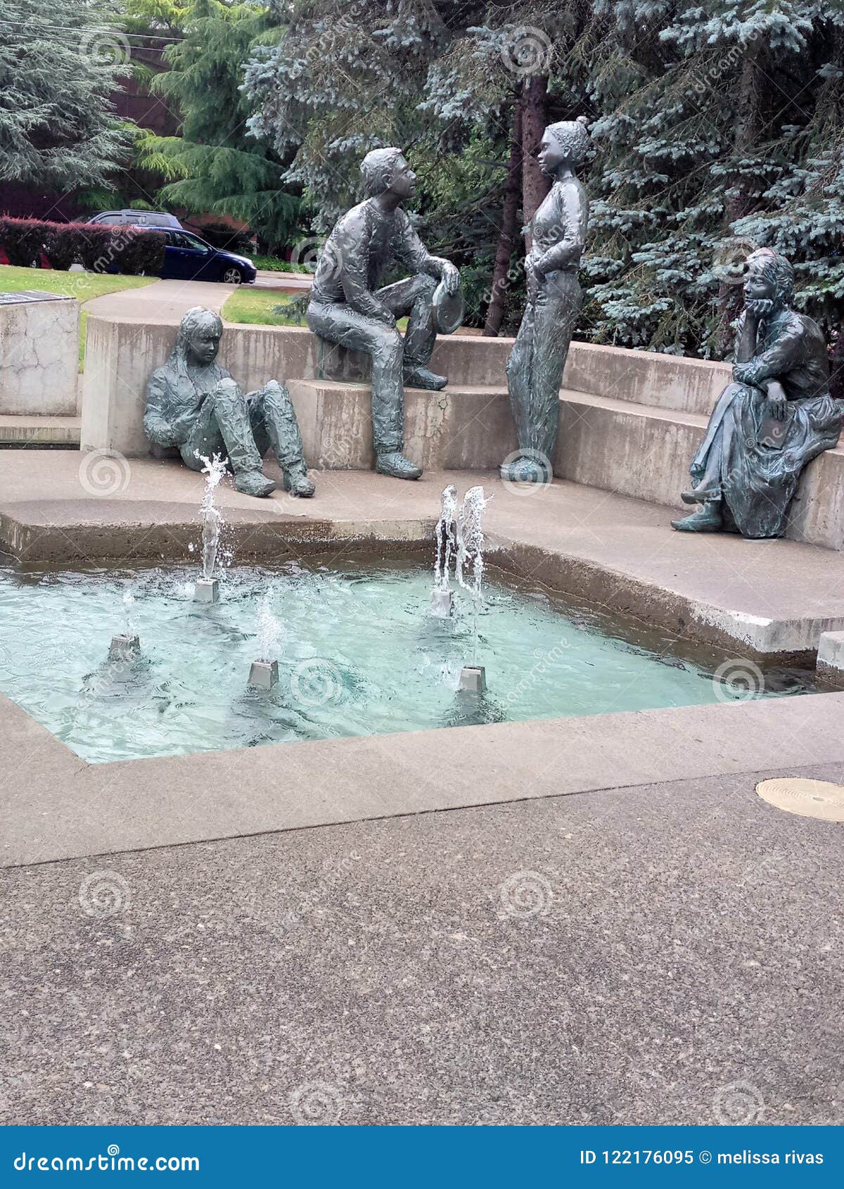 Fountain stock image. Image of people, nature, statues - 122176095