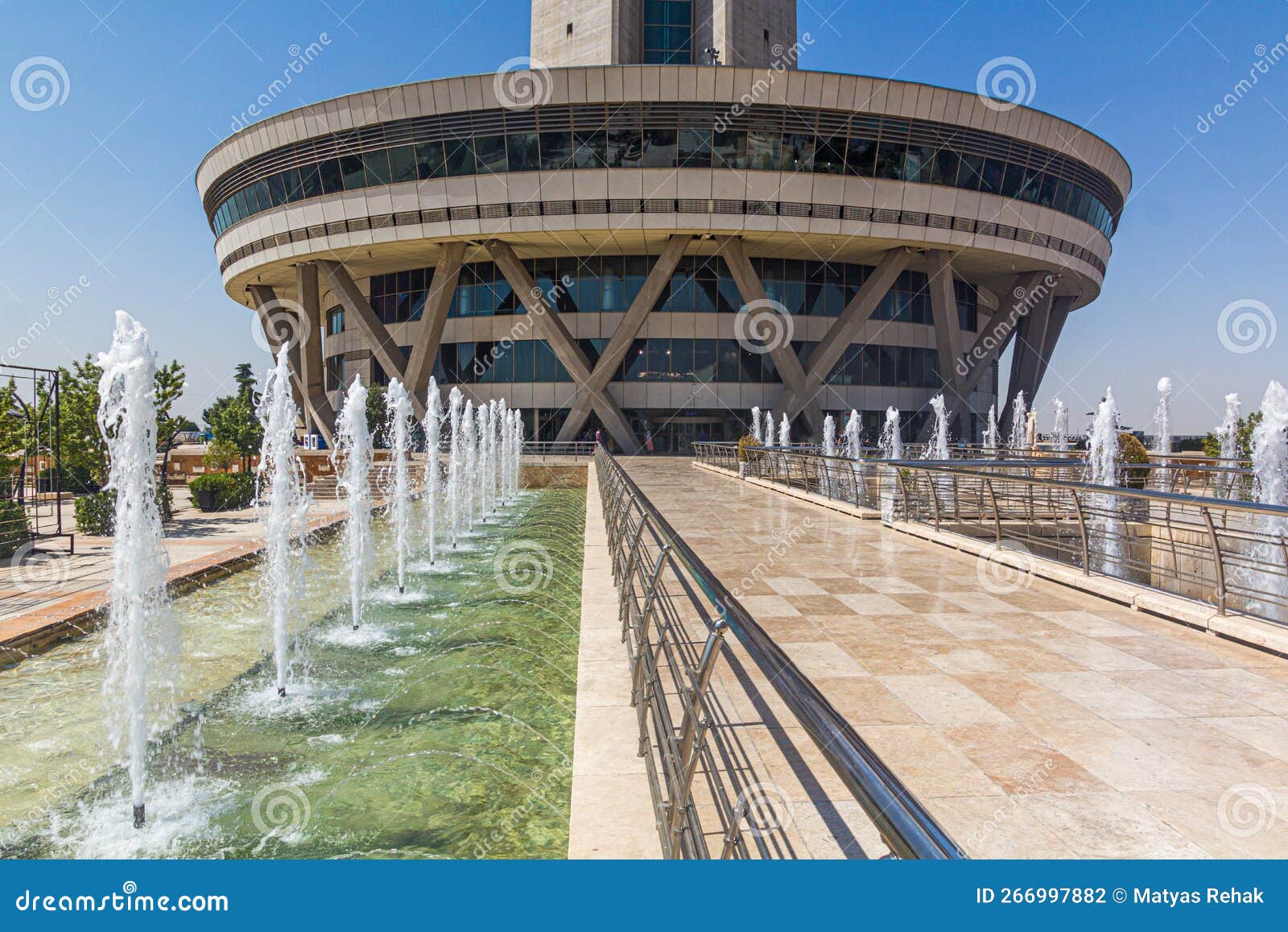 Fountains in Front of Milad Tower in Tehran, Capital of Ira Stock Photo ...
