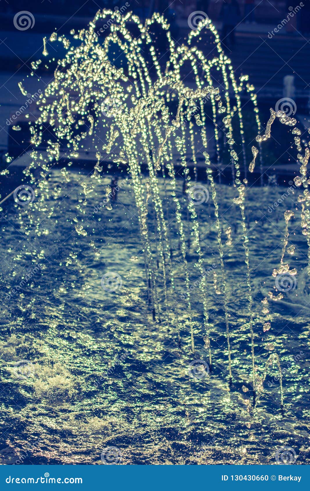 The Fountains Gushing Sparkling Water in a Pool Stock Photo - Image of ...
