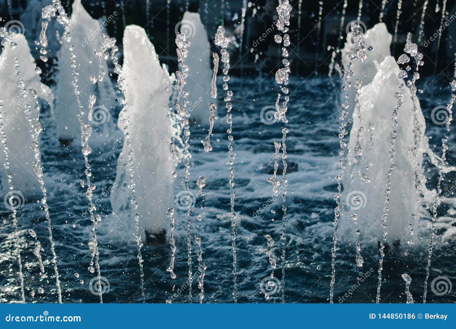 The Fountains Gushing Sparkling Water in a Pool Stock Photo - Image of ...