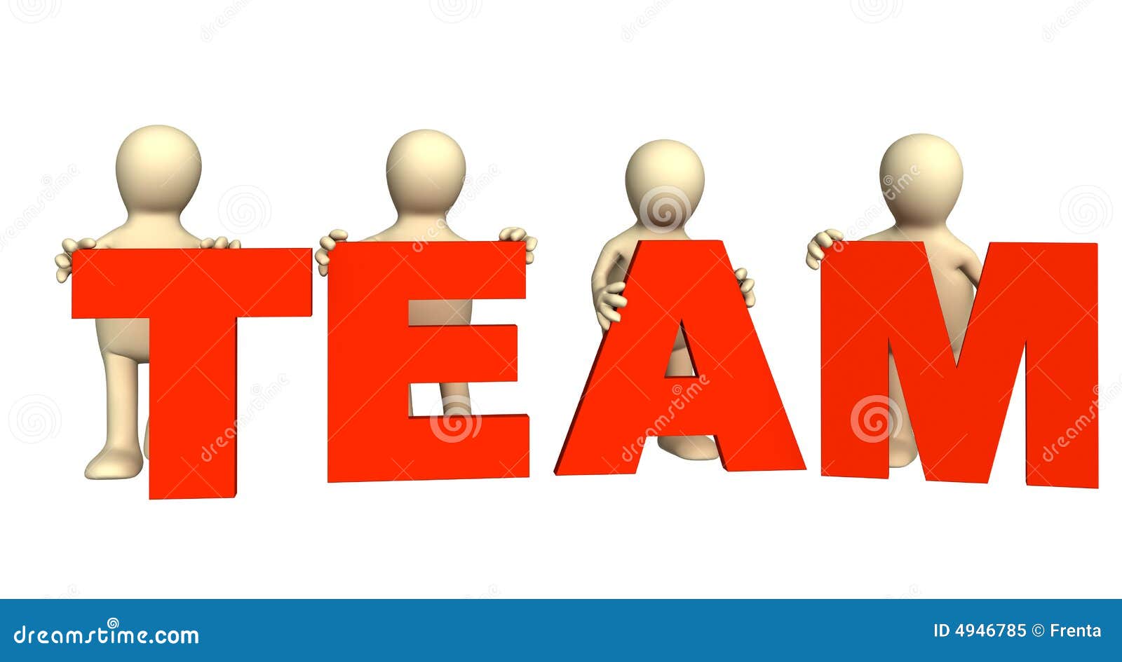 Four 3d Persons, Making of Letters a Word Team Stock Illustration ...