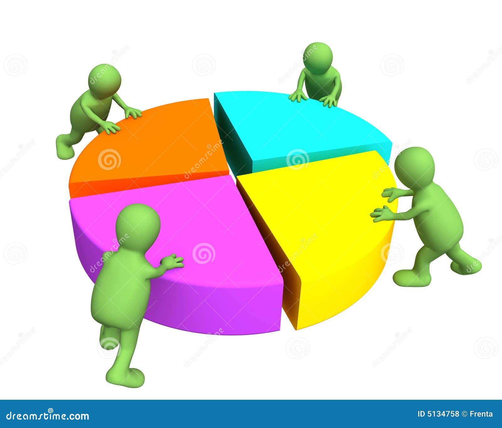 Four 3d Puppets, Making the Round Diagram Stock Illustration ...