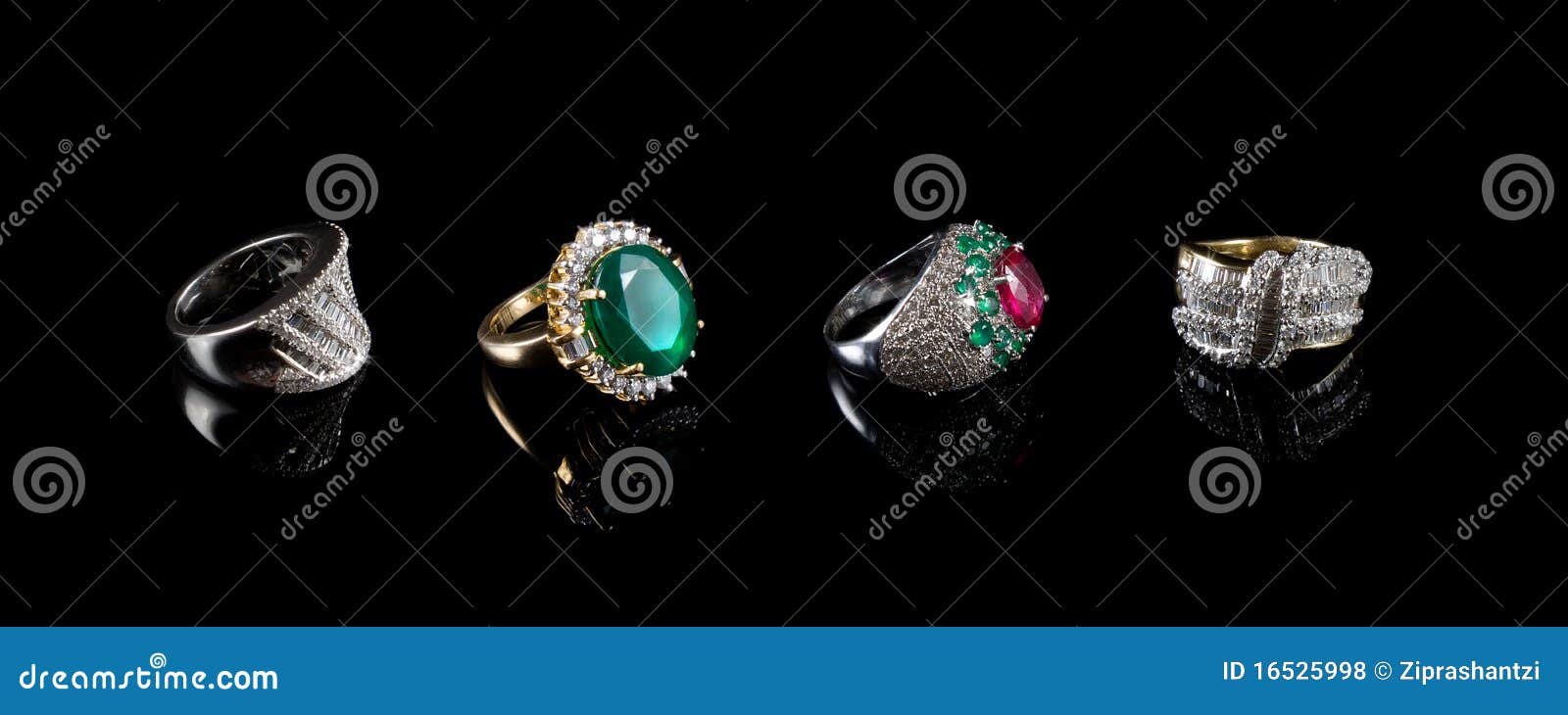 Four (4) Diamond rings stock photo. Image of luxury, crown - 16525998