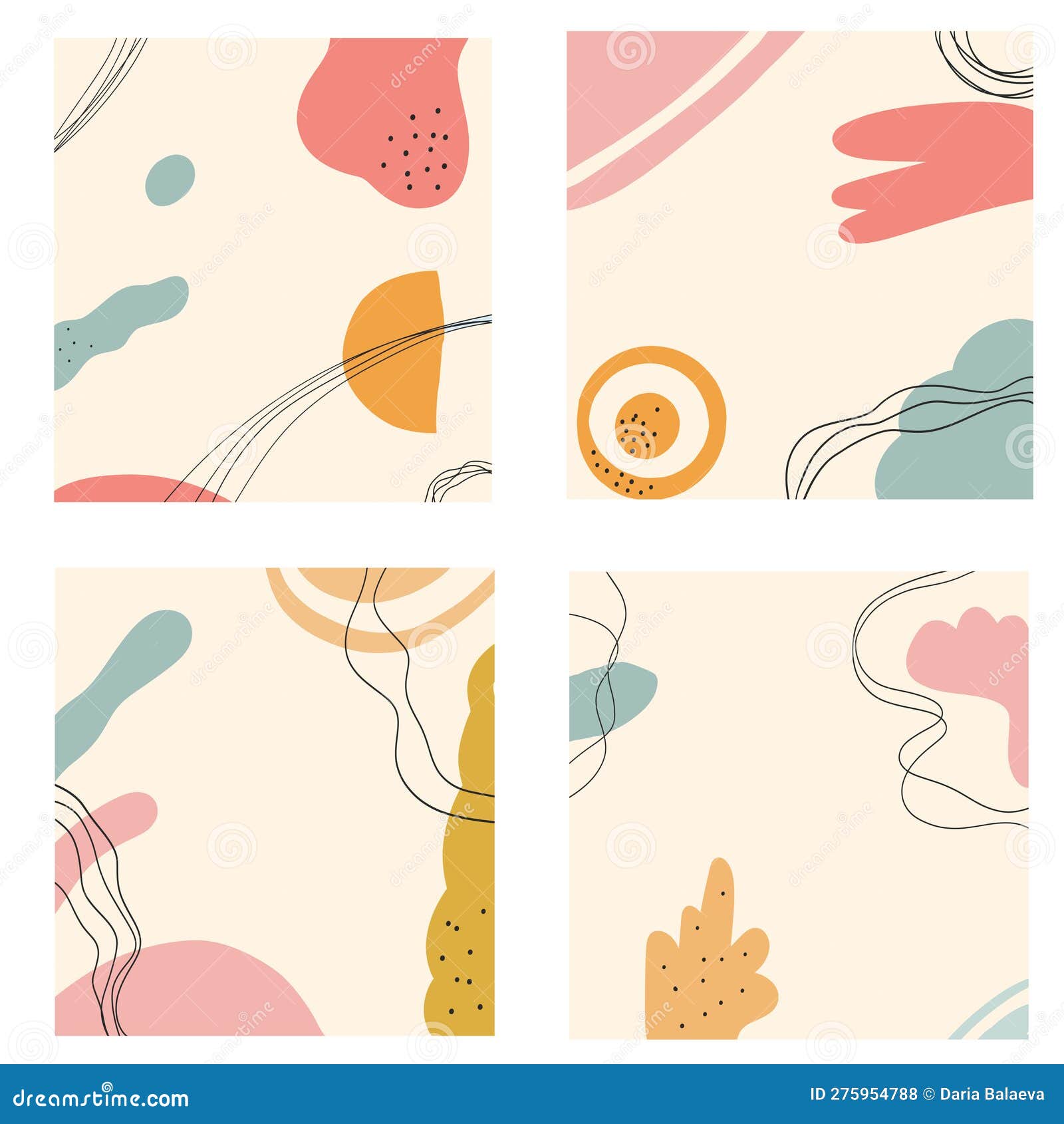 Four Abstract Backgrounds with Shapes and Points Stock Vector ...