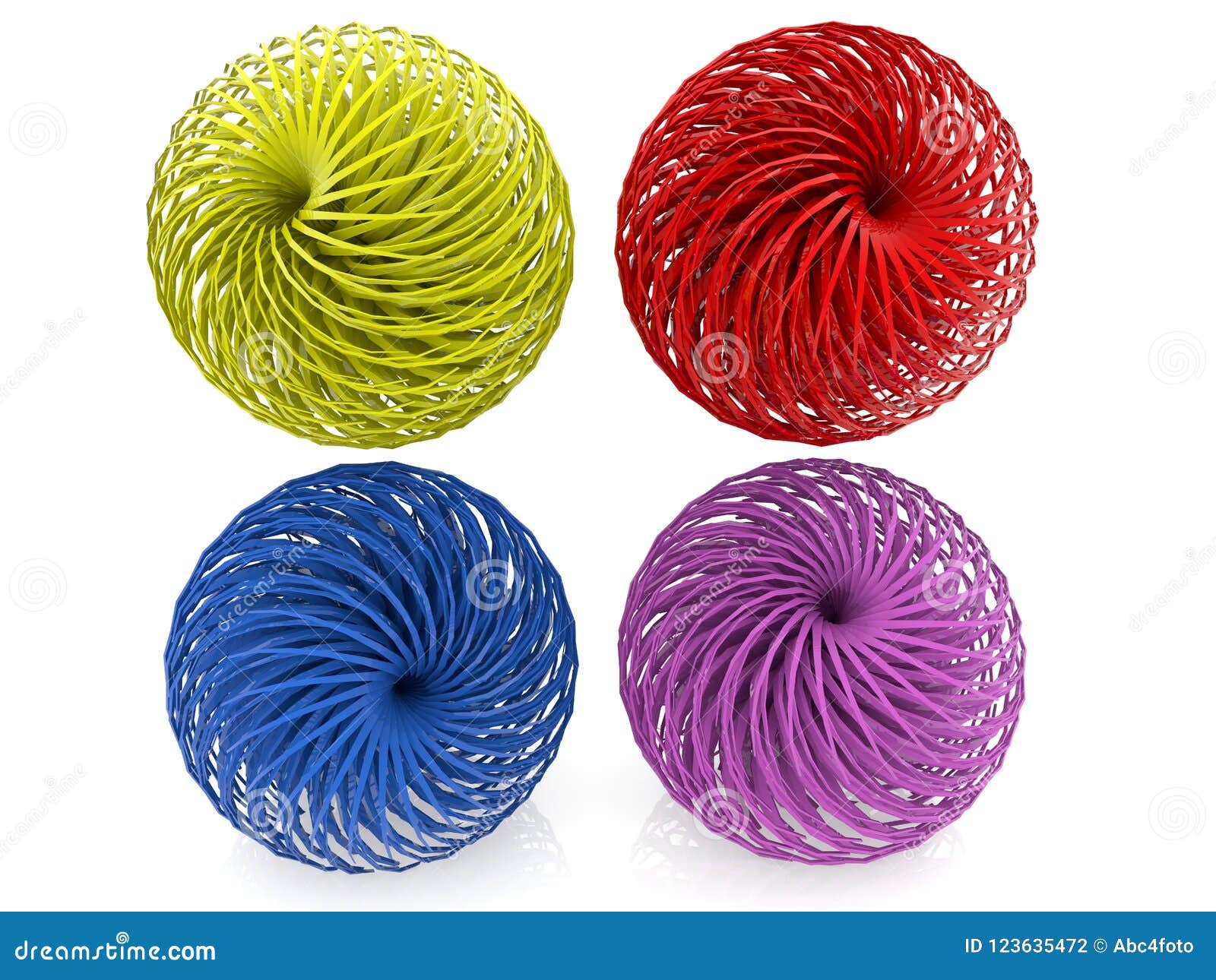 Four Abstract Balls on White Stock Illustration - Illustration of color ...