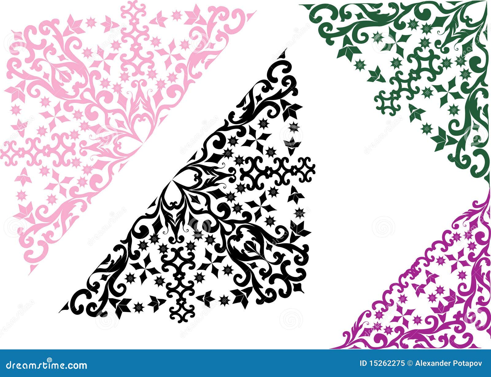 Four Abstract Corners Decoration Stock Vector - Illustration of corner ...