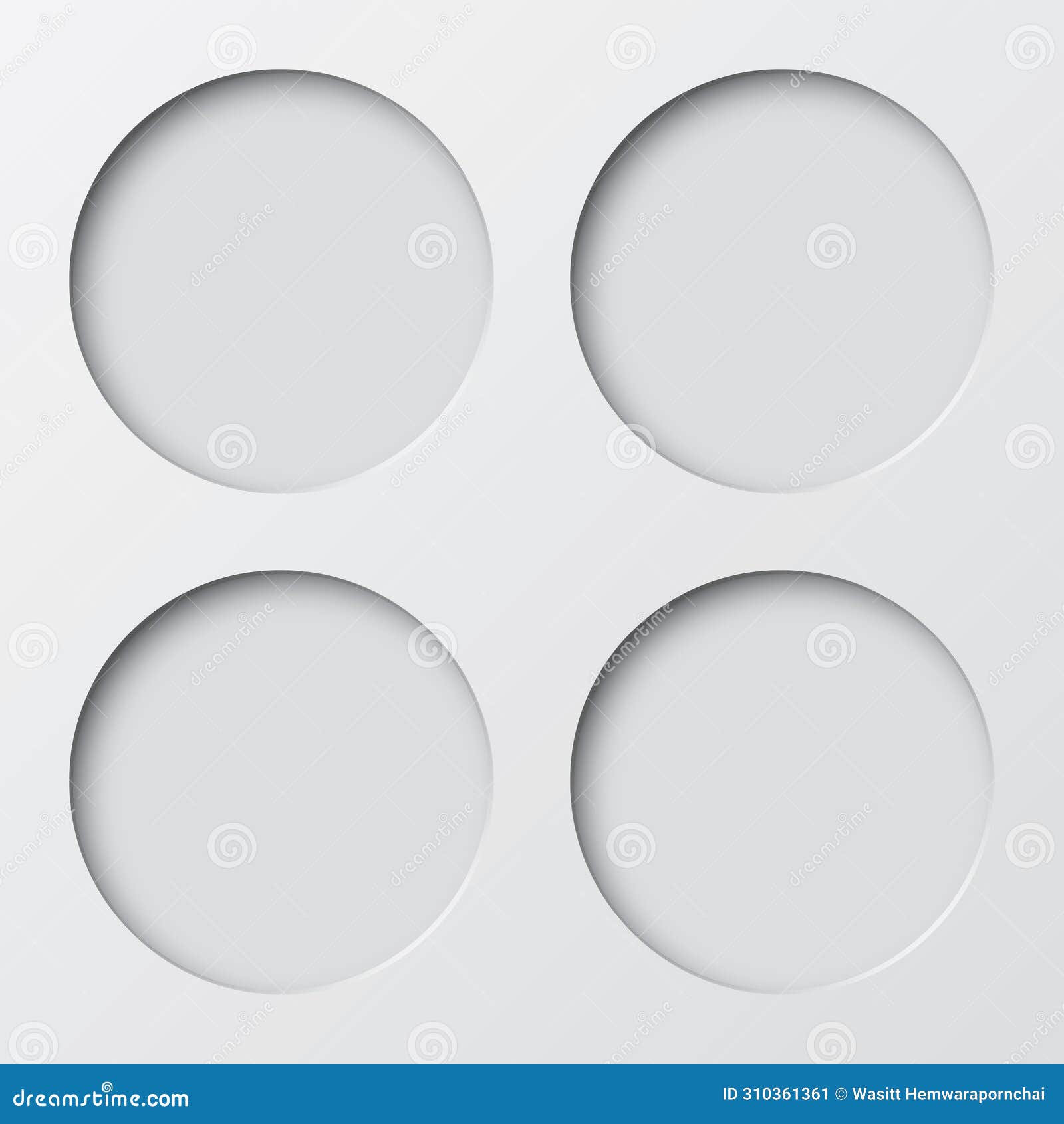 Four of Abstract 3 Dimension Circle Frame Paper Cut on White Background ...