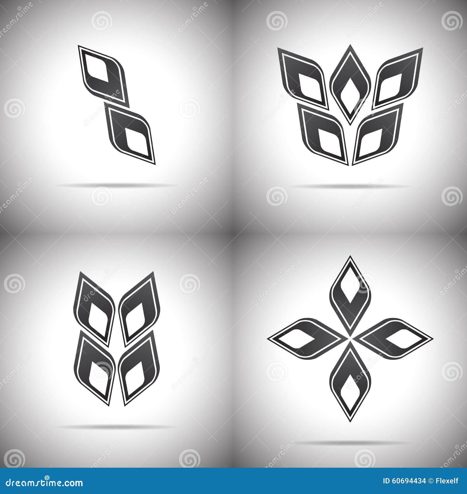 Four abstract logo stock vector. Illustration of template - 60694434