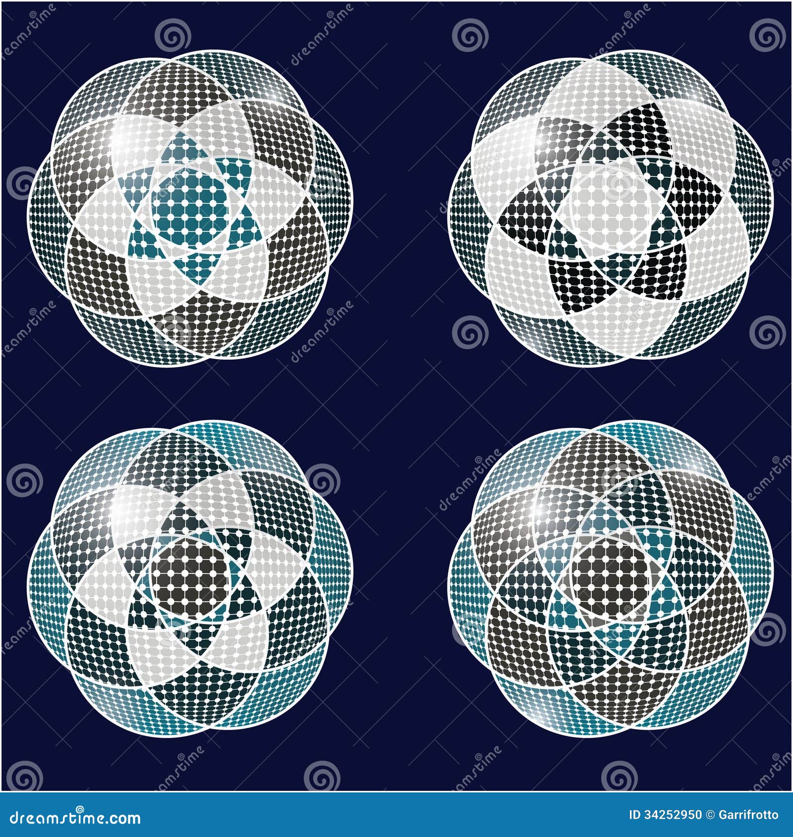 Four abstract object stock vector. Illustration of regular - 34252950