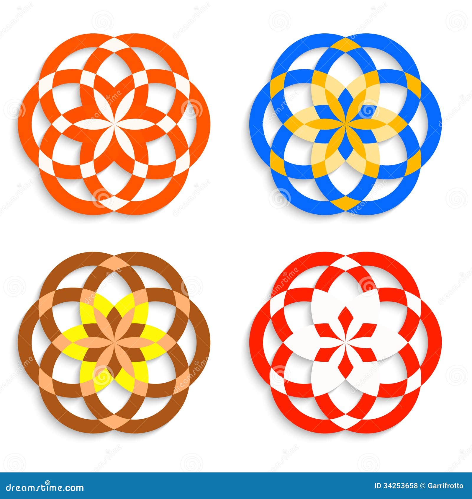 Four abstract object stock vector. Illustration of brown - 34253658