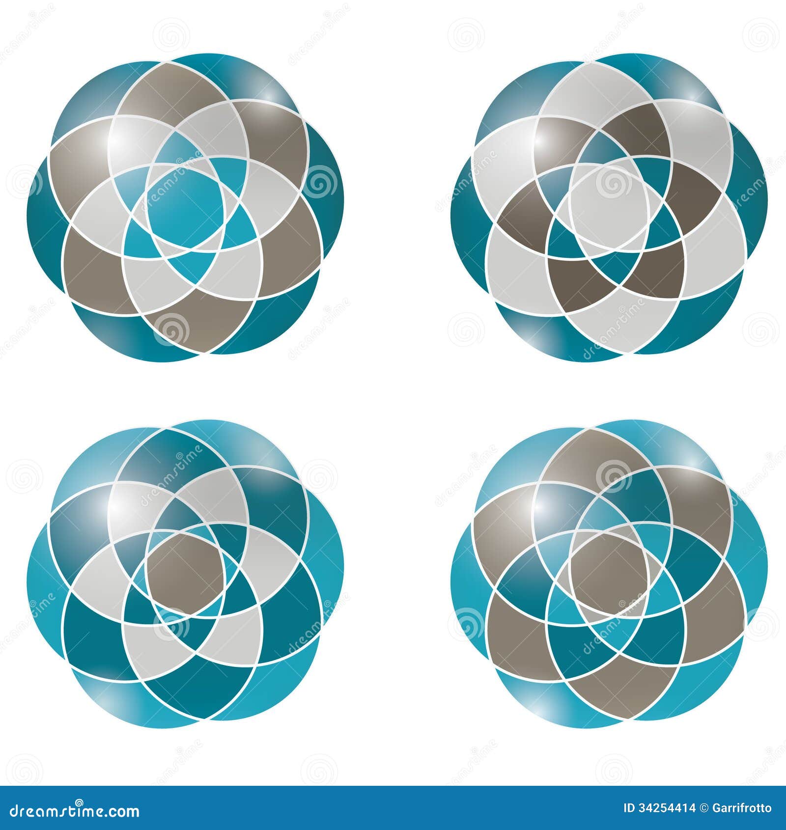 Four abstract object stock vector. Illustration of sheet - 34254414