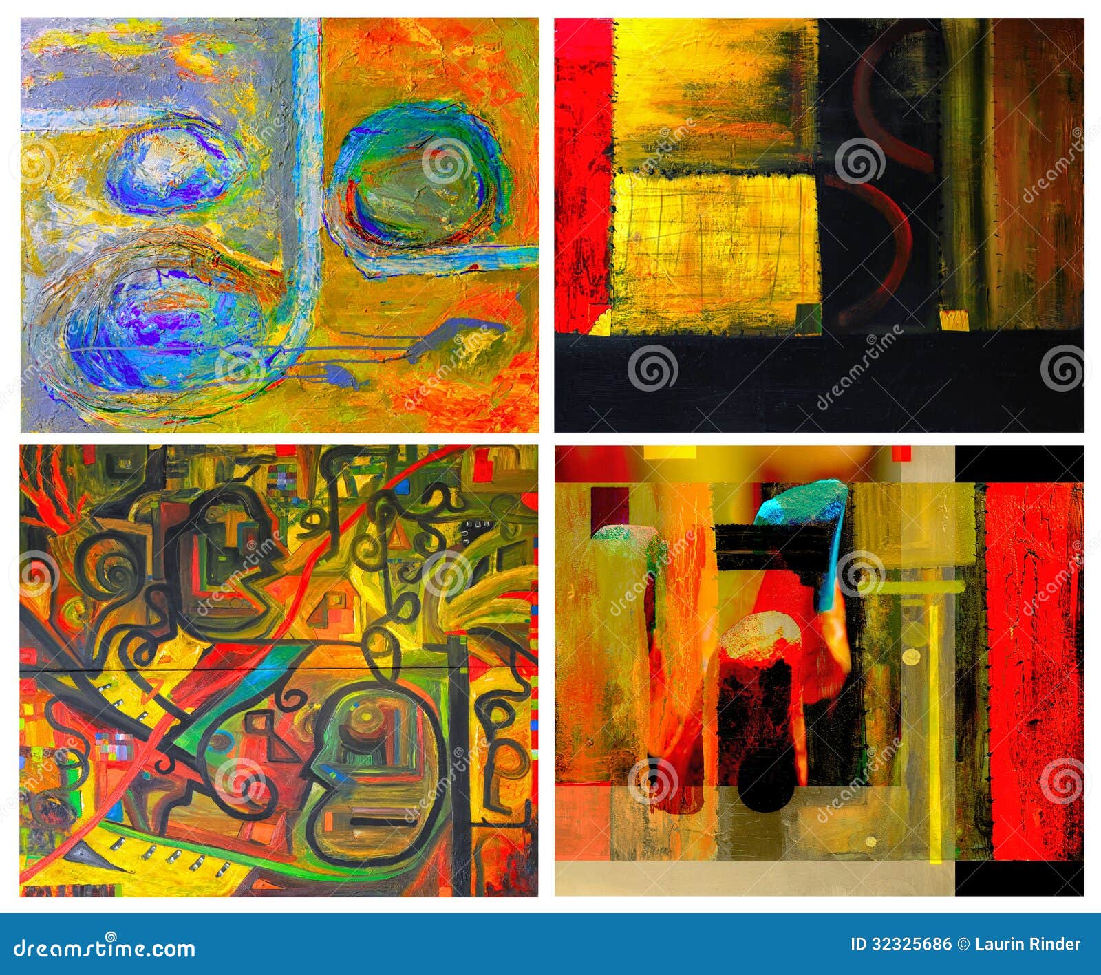 Four Abstracts stock photo. Image of pattern, acrylic - 32325686