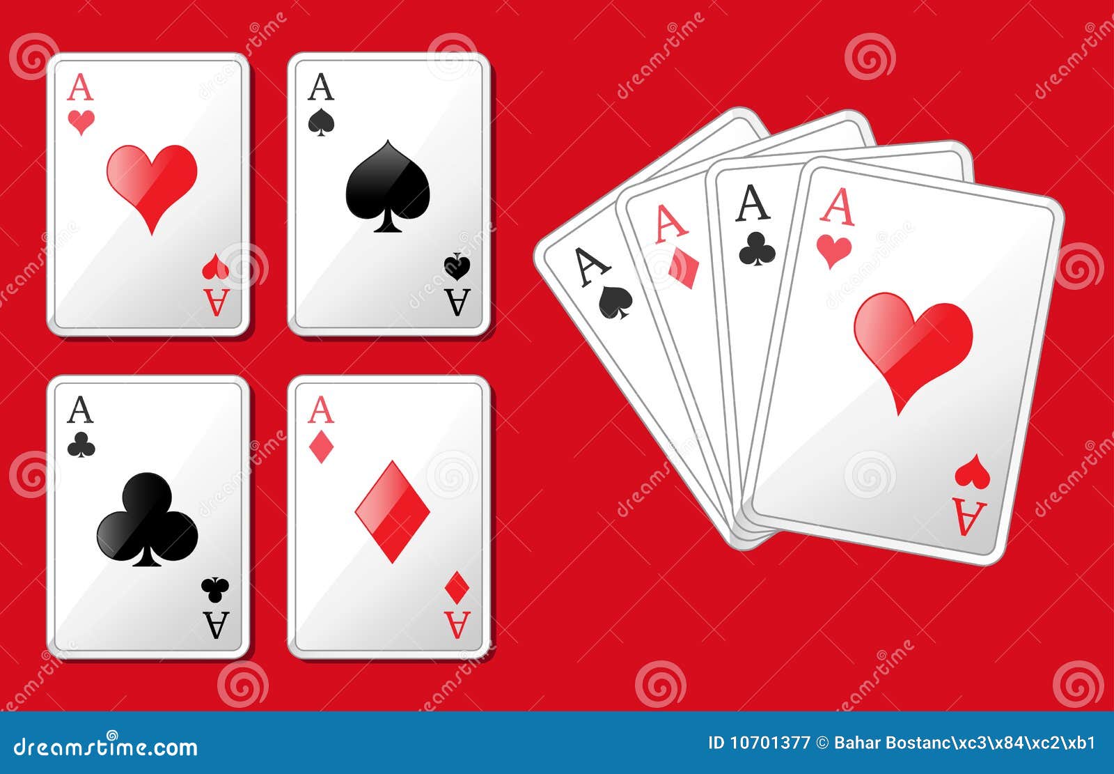 Four aces stock vector. Illustration of gambling, leisure - 10701377
