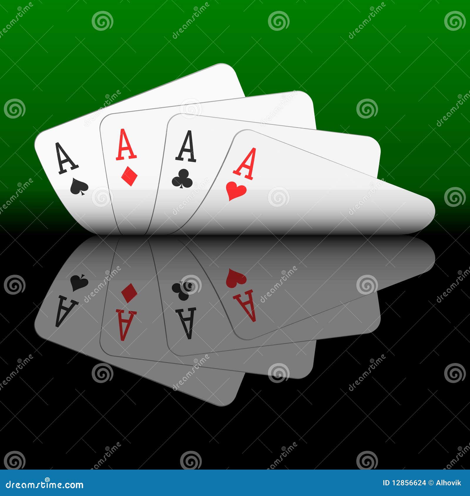 Four aces stock vector. Illustration of money, cards - 12856624