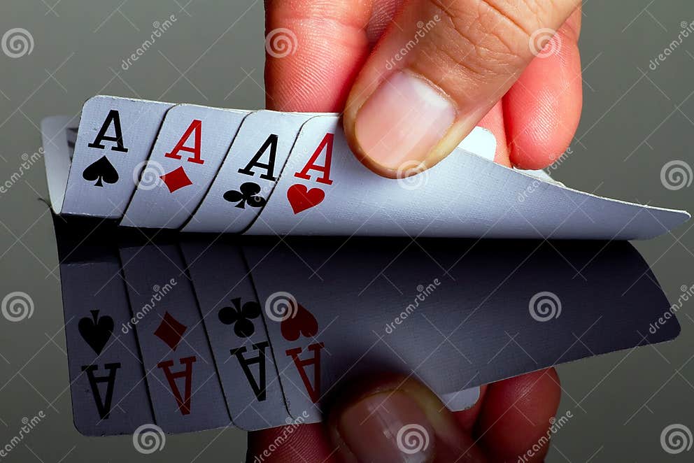 Four aces in hand stock photo. Image of entertainment - 22939538