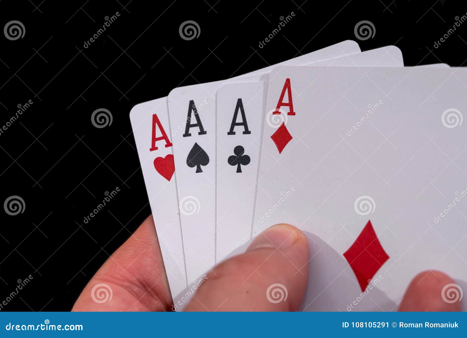 Four aces in hand stock image. Image of lucky, aces - 108105291