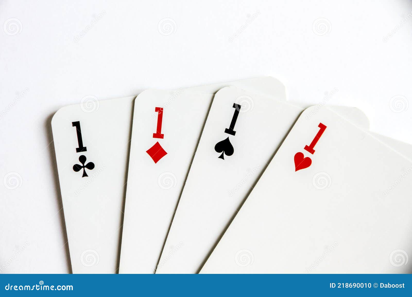 Four Aces Playing Card Game on White Background Stock Photo - Image of ...