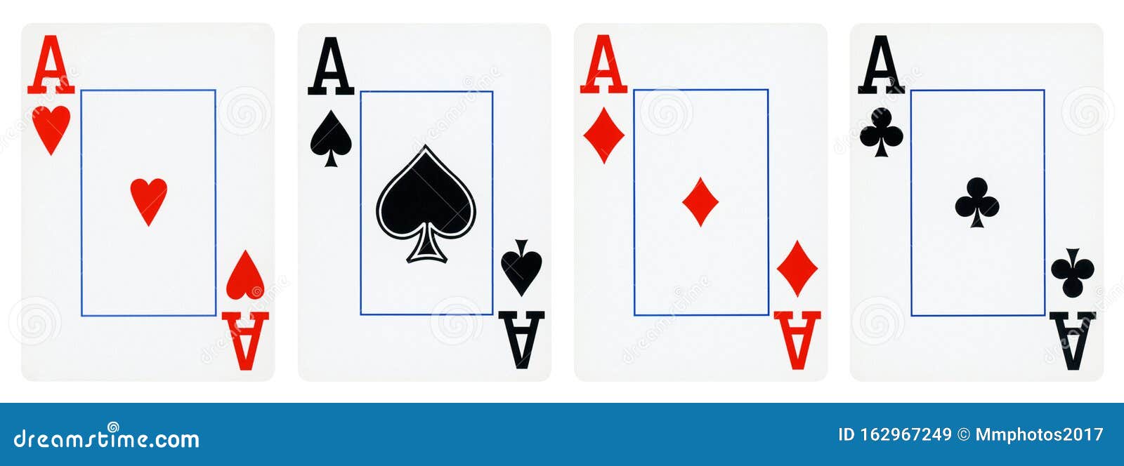 Four Aces Playing Cards - Isolated on White Stock Illustration ...