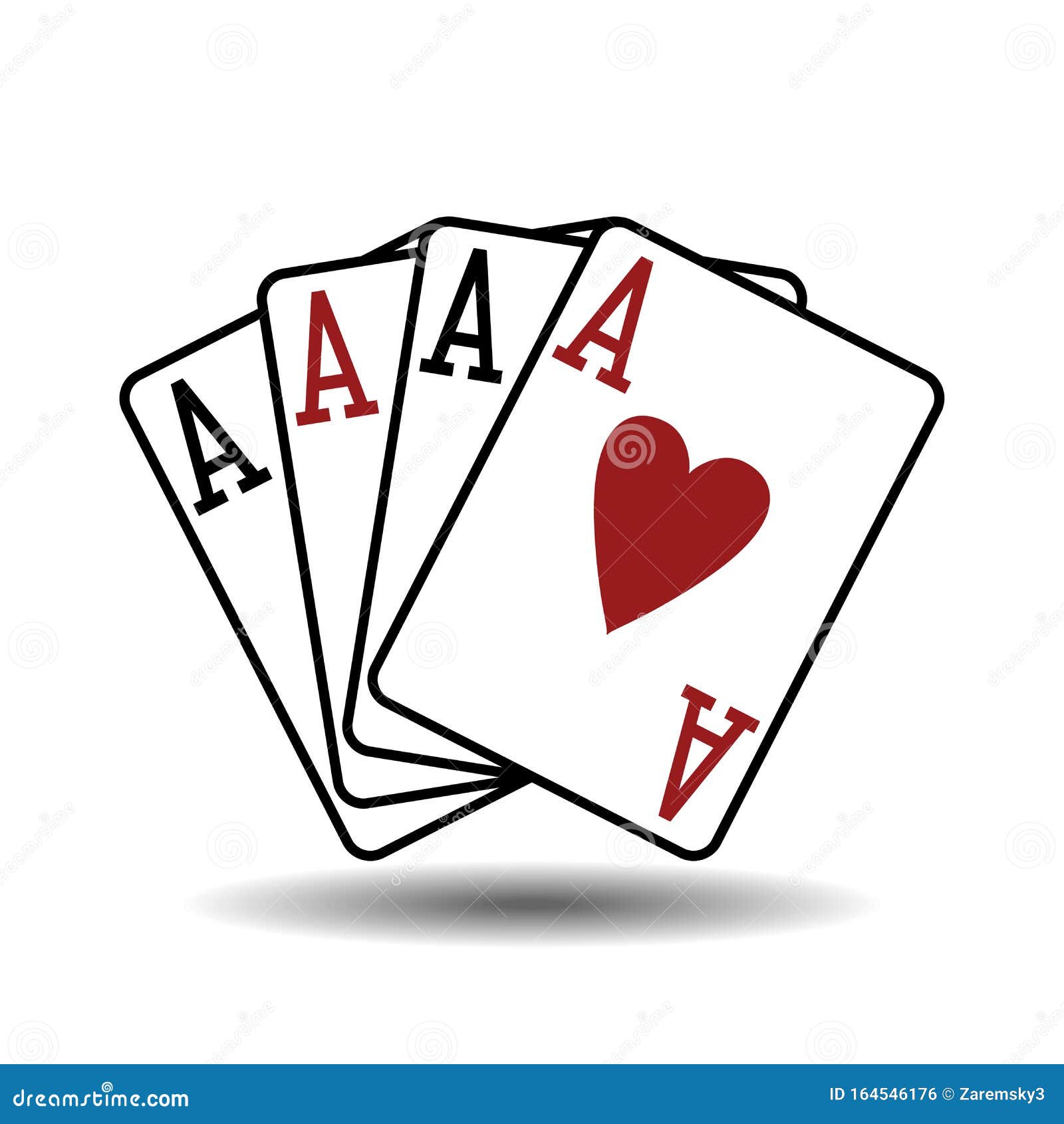 Four Aces Playing Cards Vector Illustration Stock Vector - Illustration ...