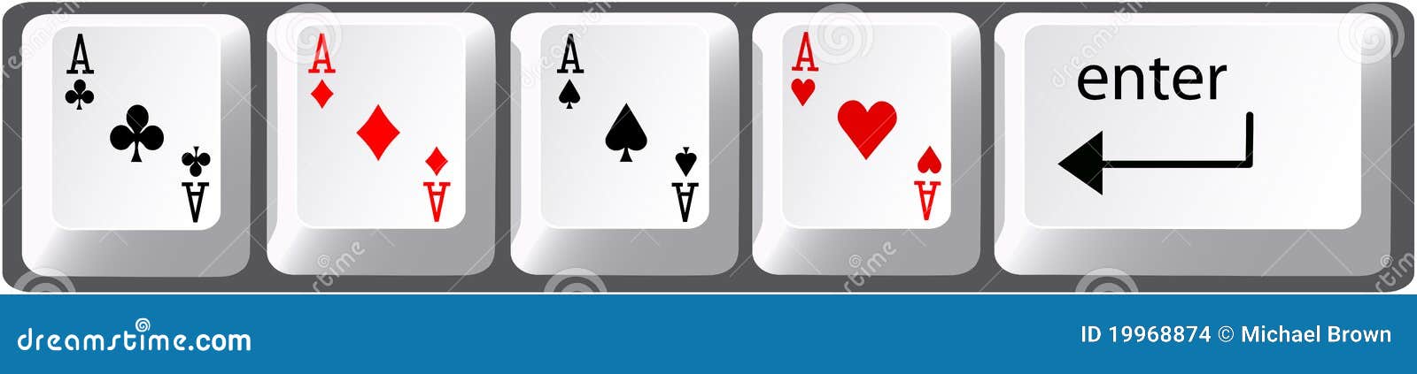 Four Aces Poker Hand Computer Keyboard Keys Stock Vector - Illustration ...