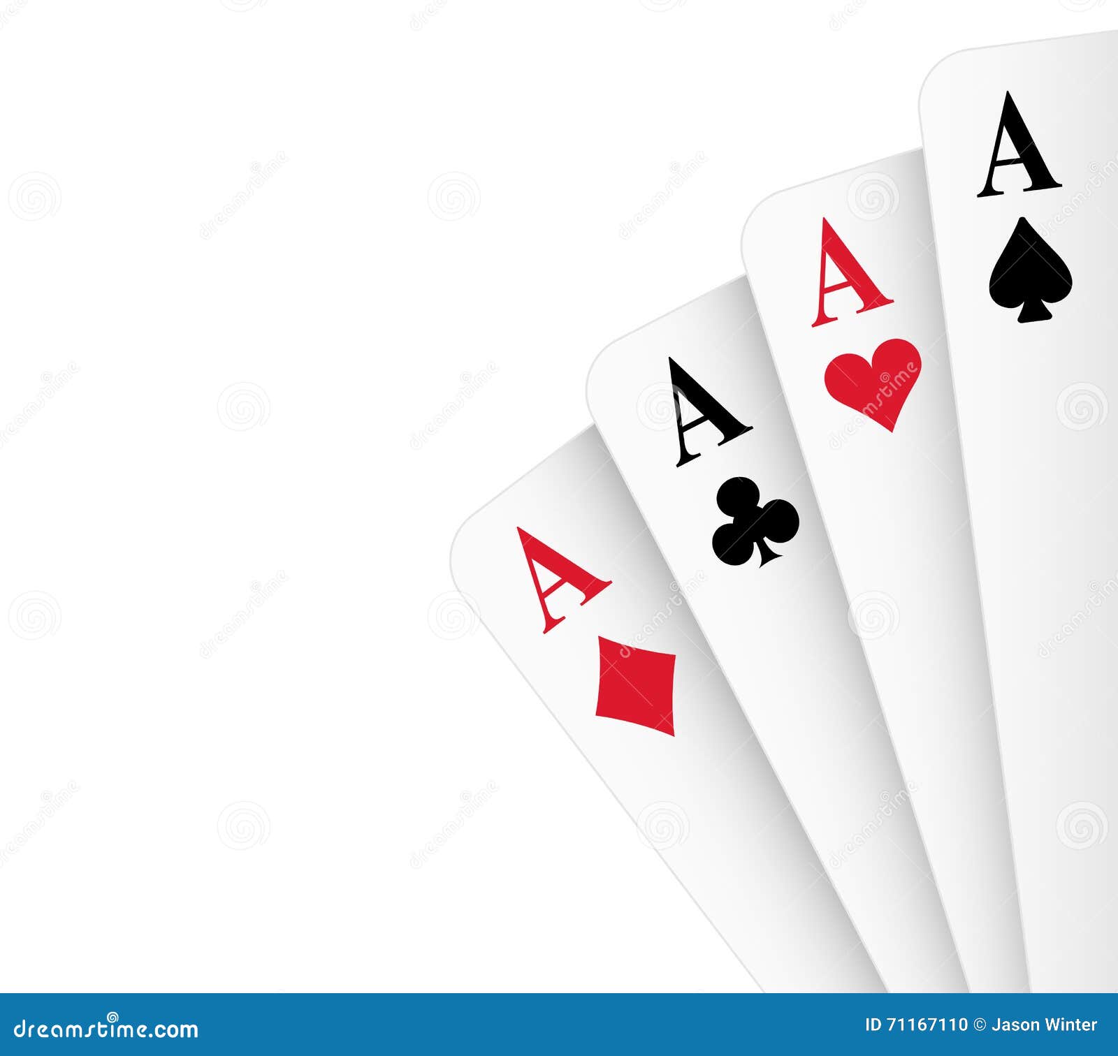 Four Aces Poker Hand stock vector. Illustration of gambling - 71167110