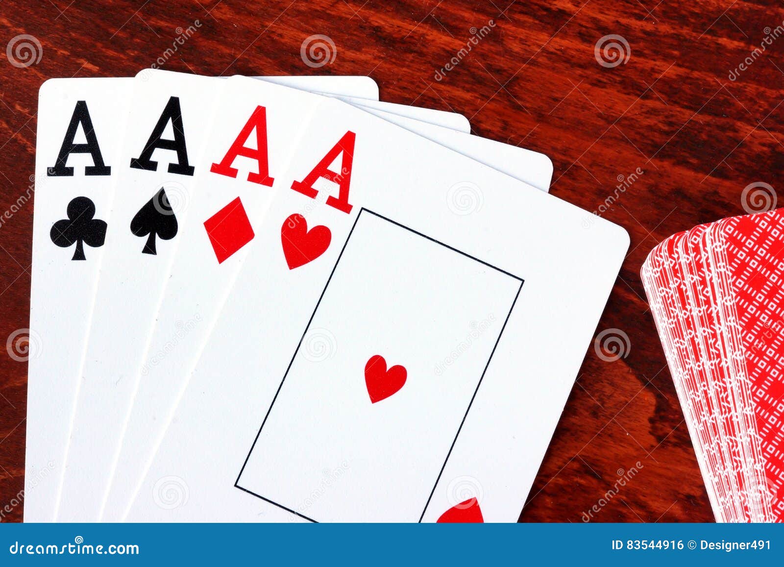 Four aces at a table. stock photo. Image of fortune, playing - 83544916