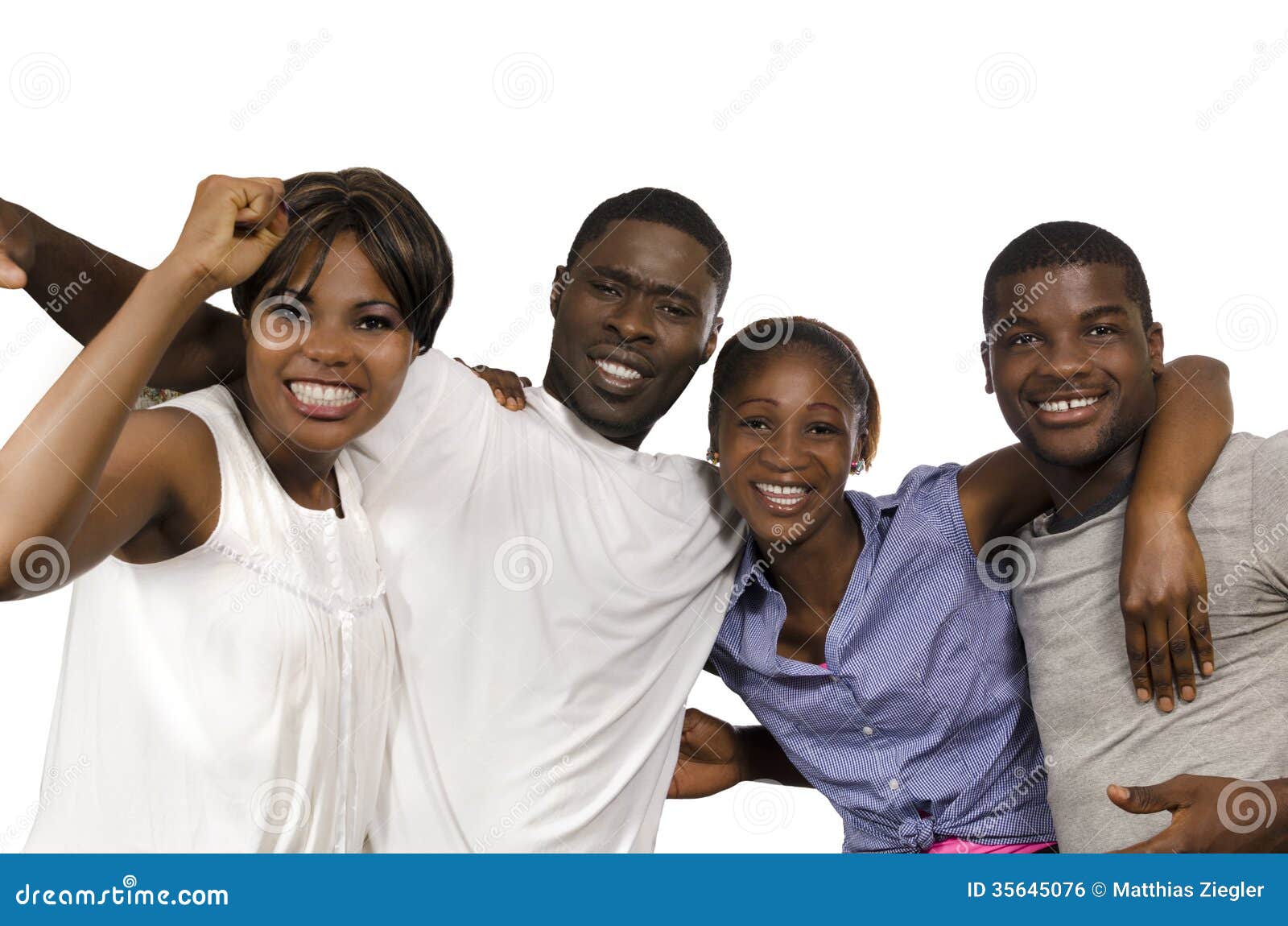 Four African Friends in Joy Stock Photo - Image of community, positive ...