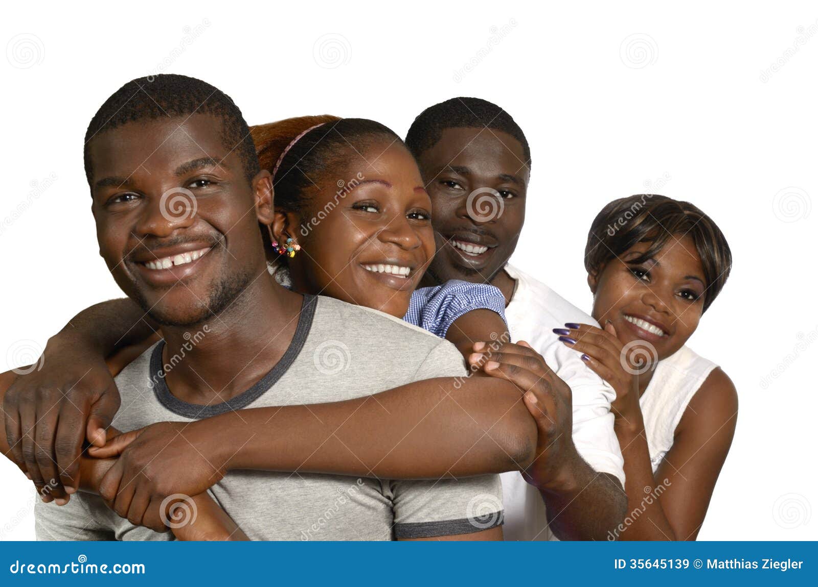 Four African Friends in Joy Stock Image - Image of teen, celebrate ...