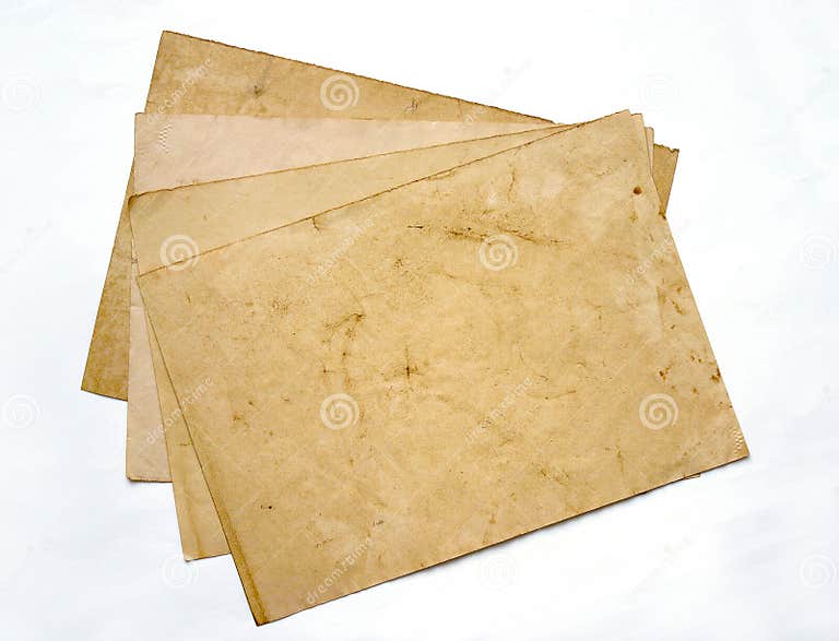 Four aged sheets of paper stock photo. Image of antique - 170896