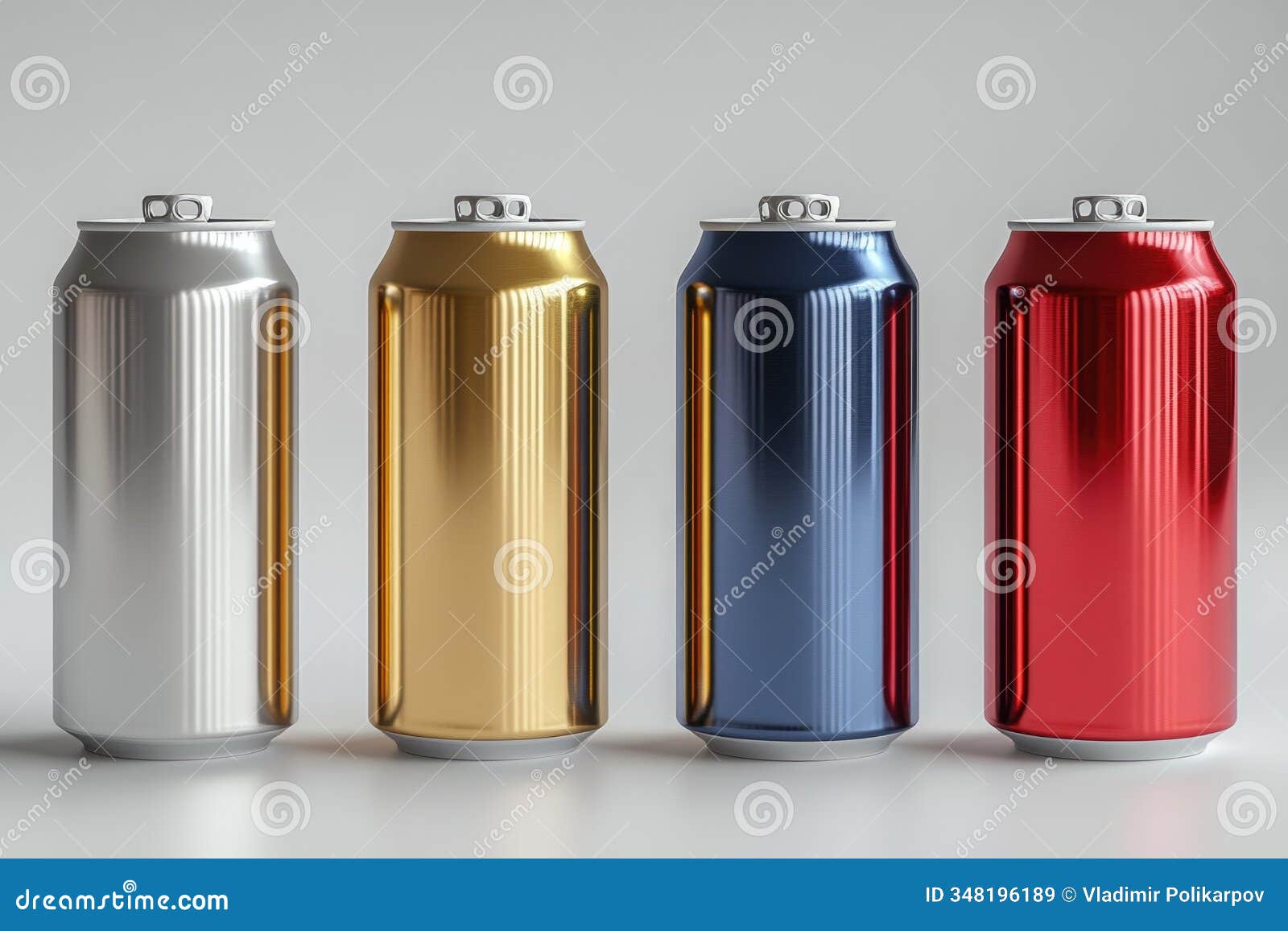 Four Aluminum Cans Sitting Together Stock Image - Image of packaging ...