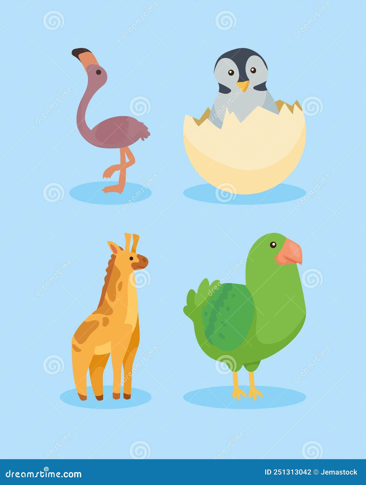 Four Animals, Coloring Page, Vector Icon | CartoonDealer.com #156810343