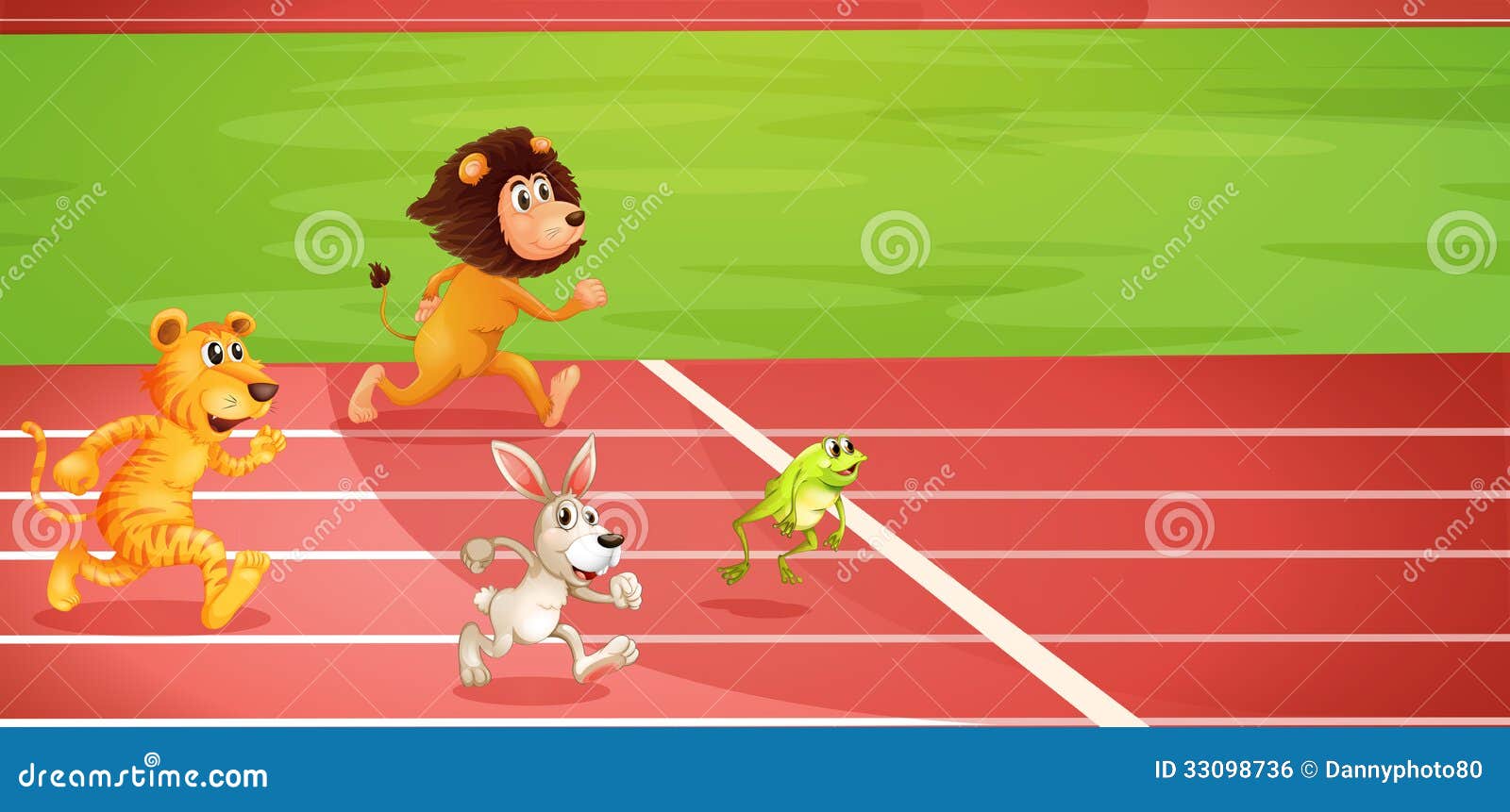 Four animals doing a race stock vector. Illustration of aquatic - 33098736