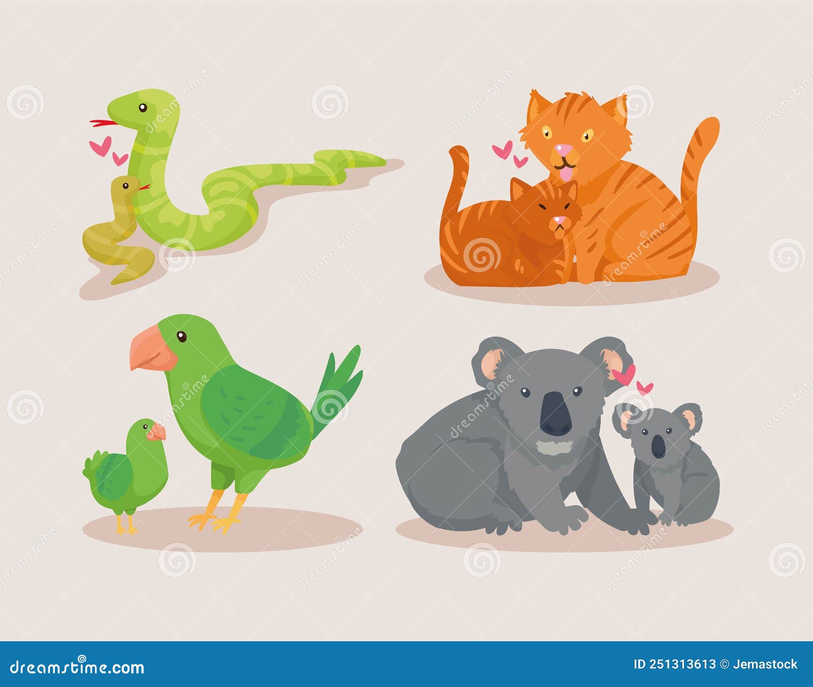 Four Animals, Coloring Page, Vector Icon | CartoonDealer.com #156810343
