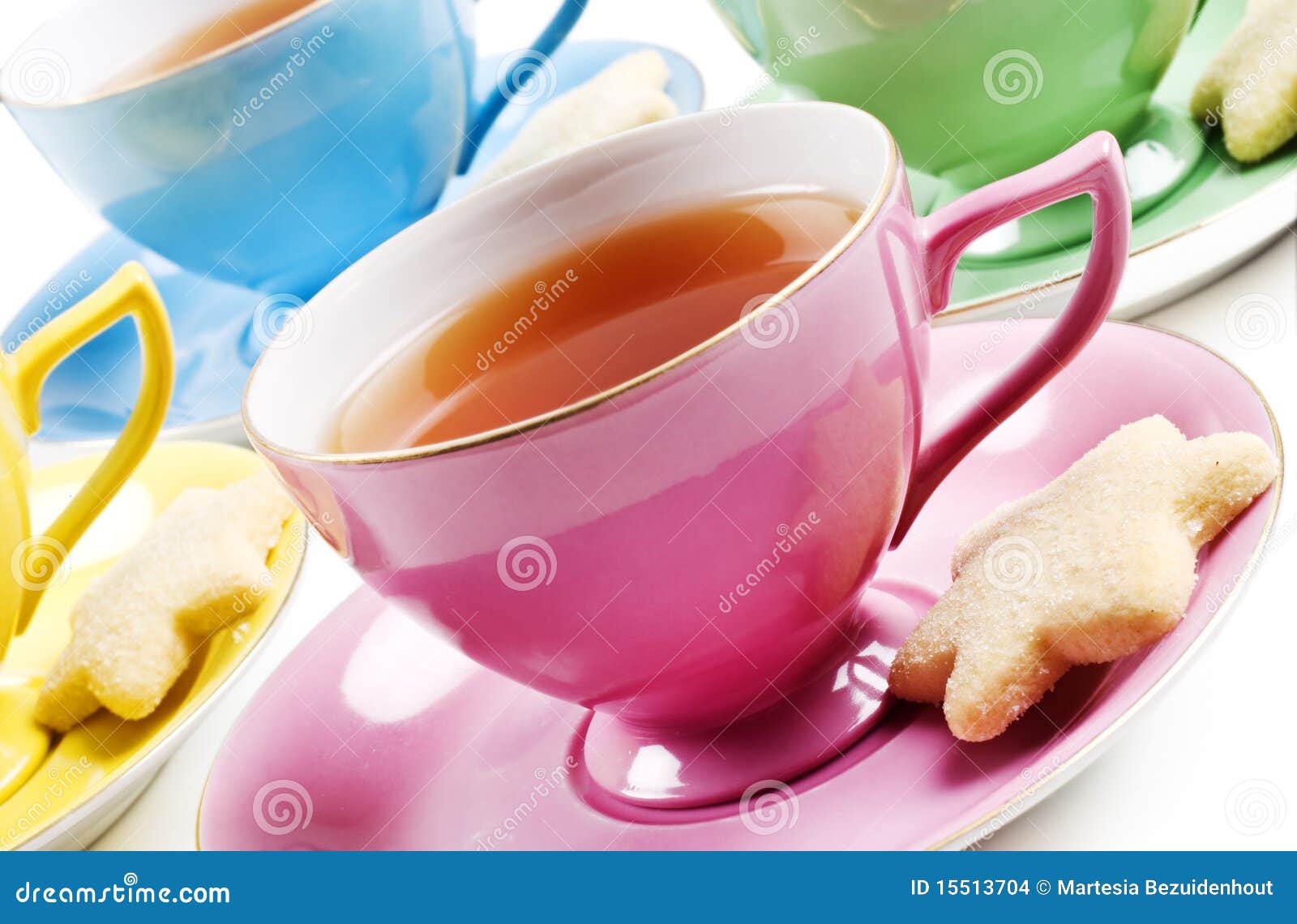 Four antique tea cups stock photo. Image of curve, dishware - 15513704