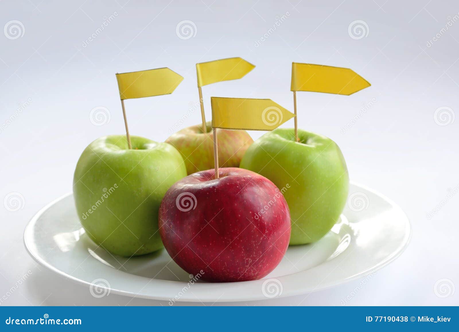 Four apples with label stock photo. Image of label, choice - 77190438