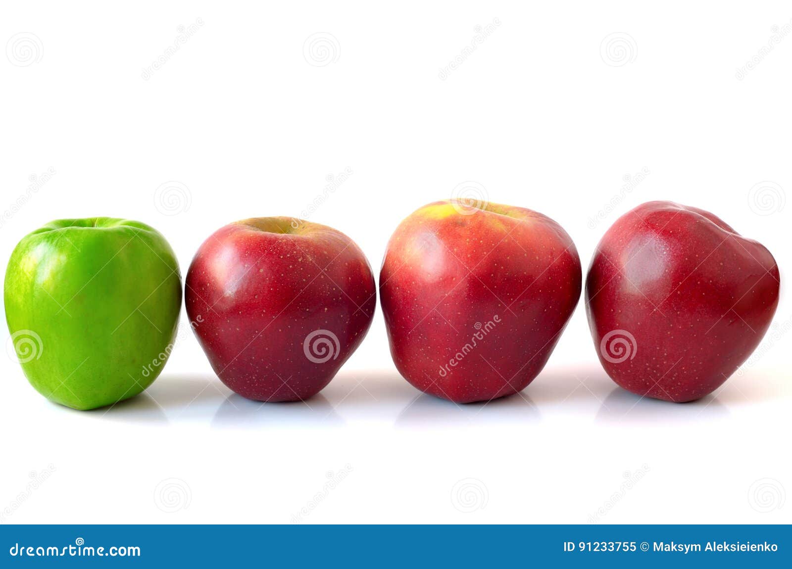 Four apples in one row stock image. Image of series, fruit - 91233755
