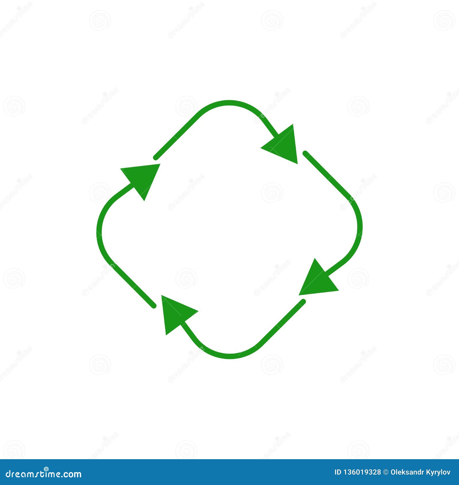 Four Arrow in Circle Refresh or Recycle Symbol, Vector Illustration ...