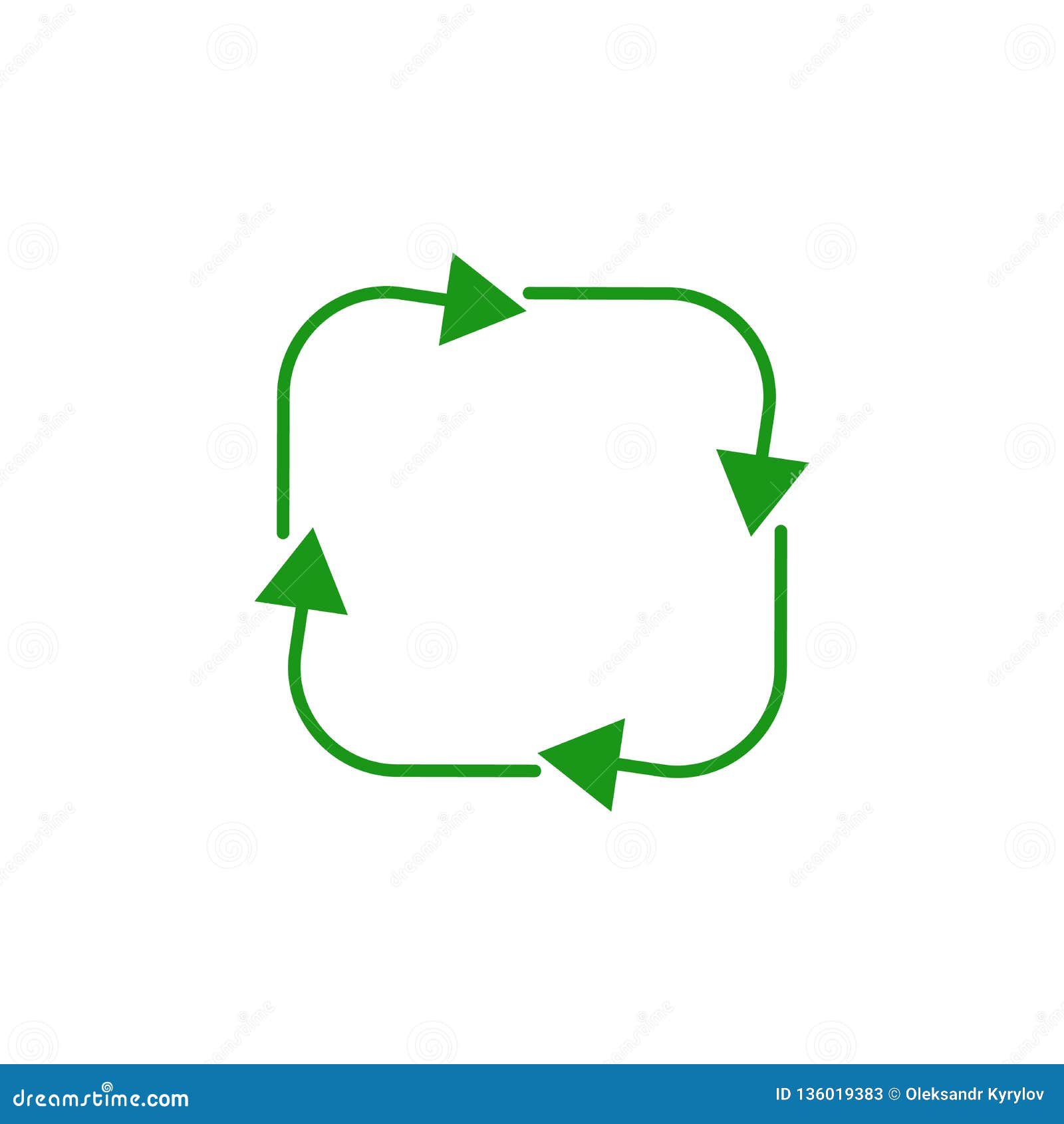 Four Arrow in Circle Refresh or Recycle Symbol, Vector Illustration ...