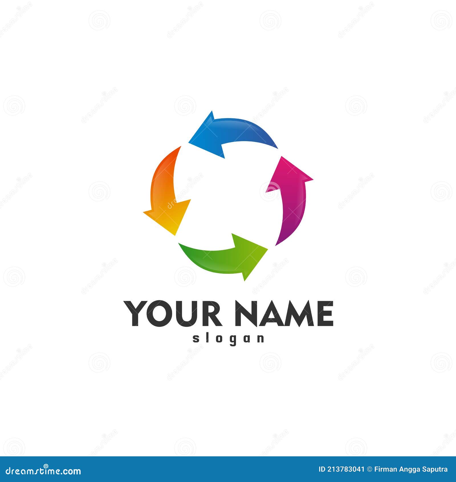 Four Arrow In Circle Refresh Or Recycle Symbol, Vector Illustration ...