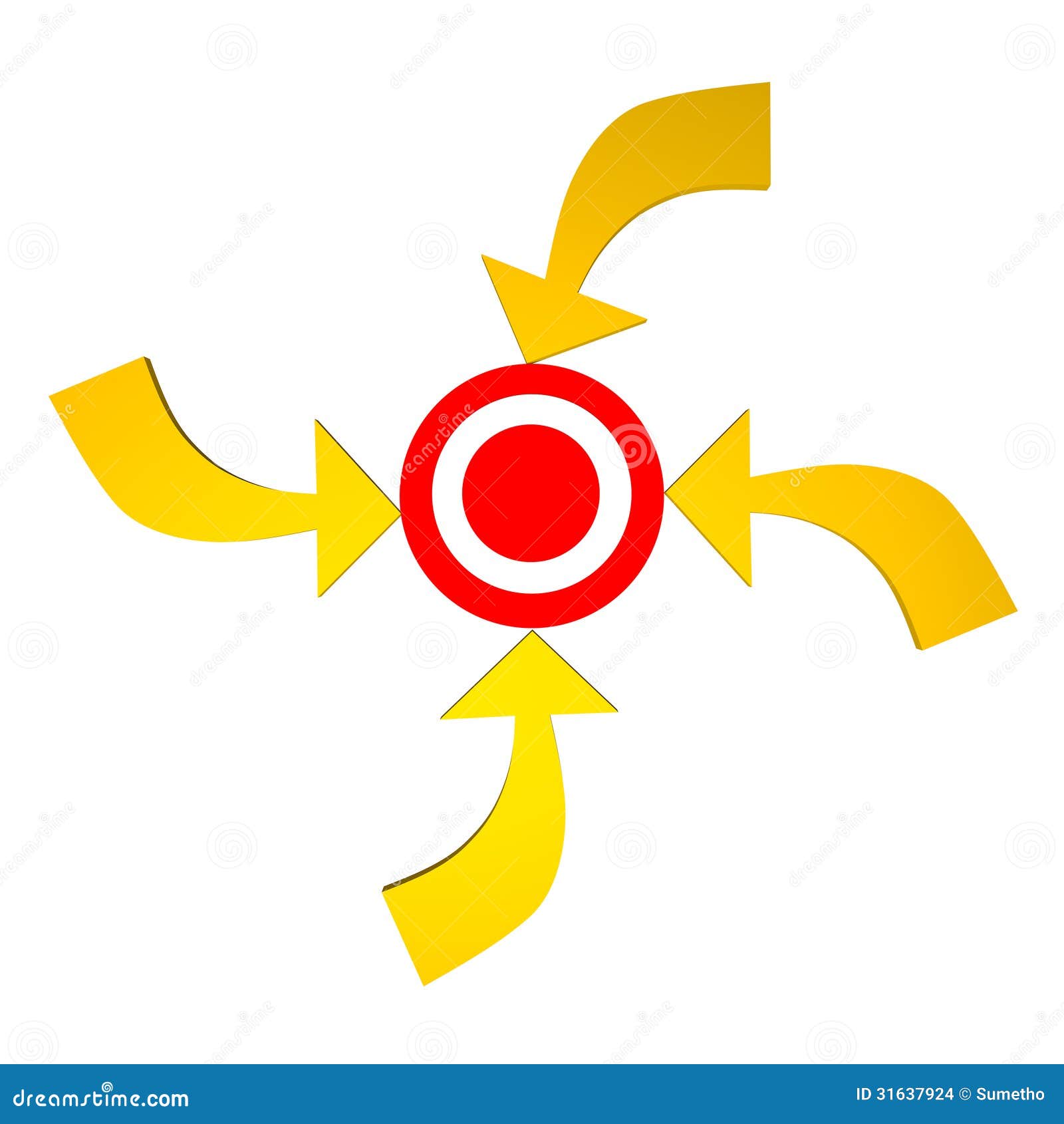 Four arrow to the target stock illustration. Illustration of point ...