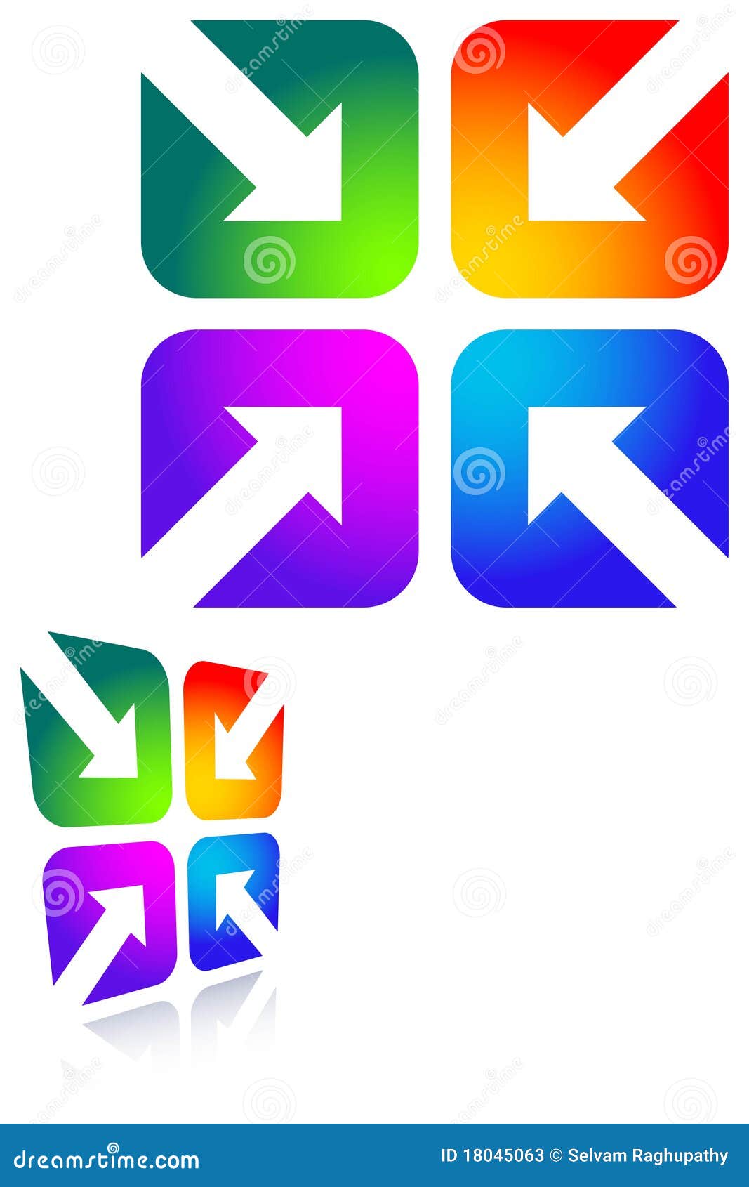 Four arrows stock vector. Illustration of directory, direction - 18045063