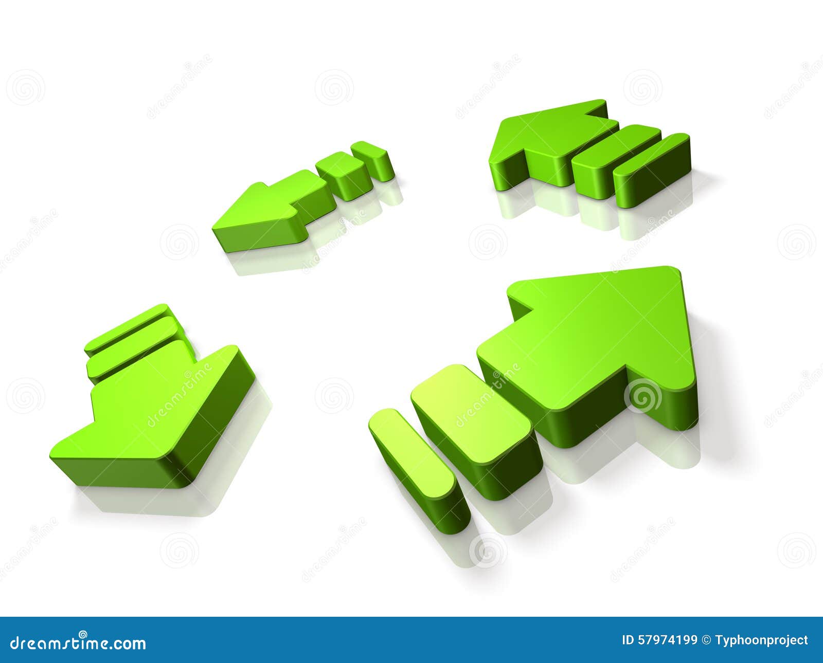 Four Arrows Chasing Each Other. Stock Illustration - Illustration of ...