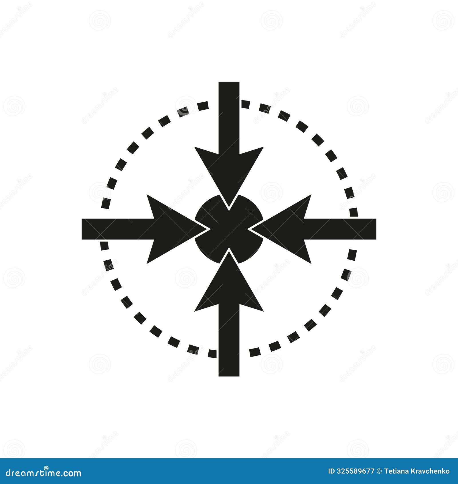 Outline Convergence Vector Icon. Isolated Black Simple Line Element ...