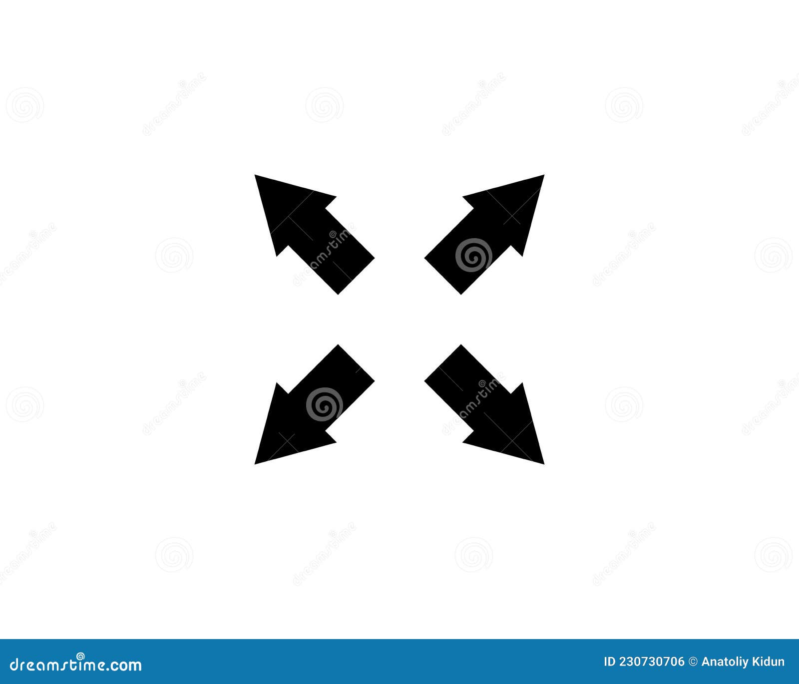 Four Arrows. Flat Vector Icon Stock Vector - Illustration of center ...