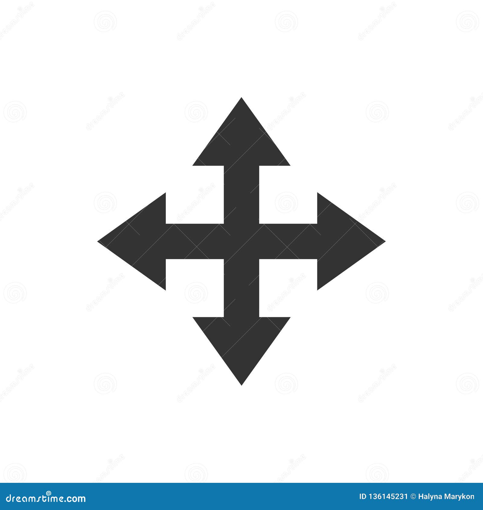 Four arrows icon flat stock vector. Illustration of industry - 136145231