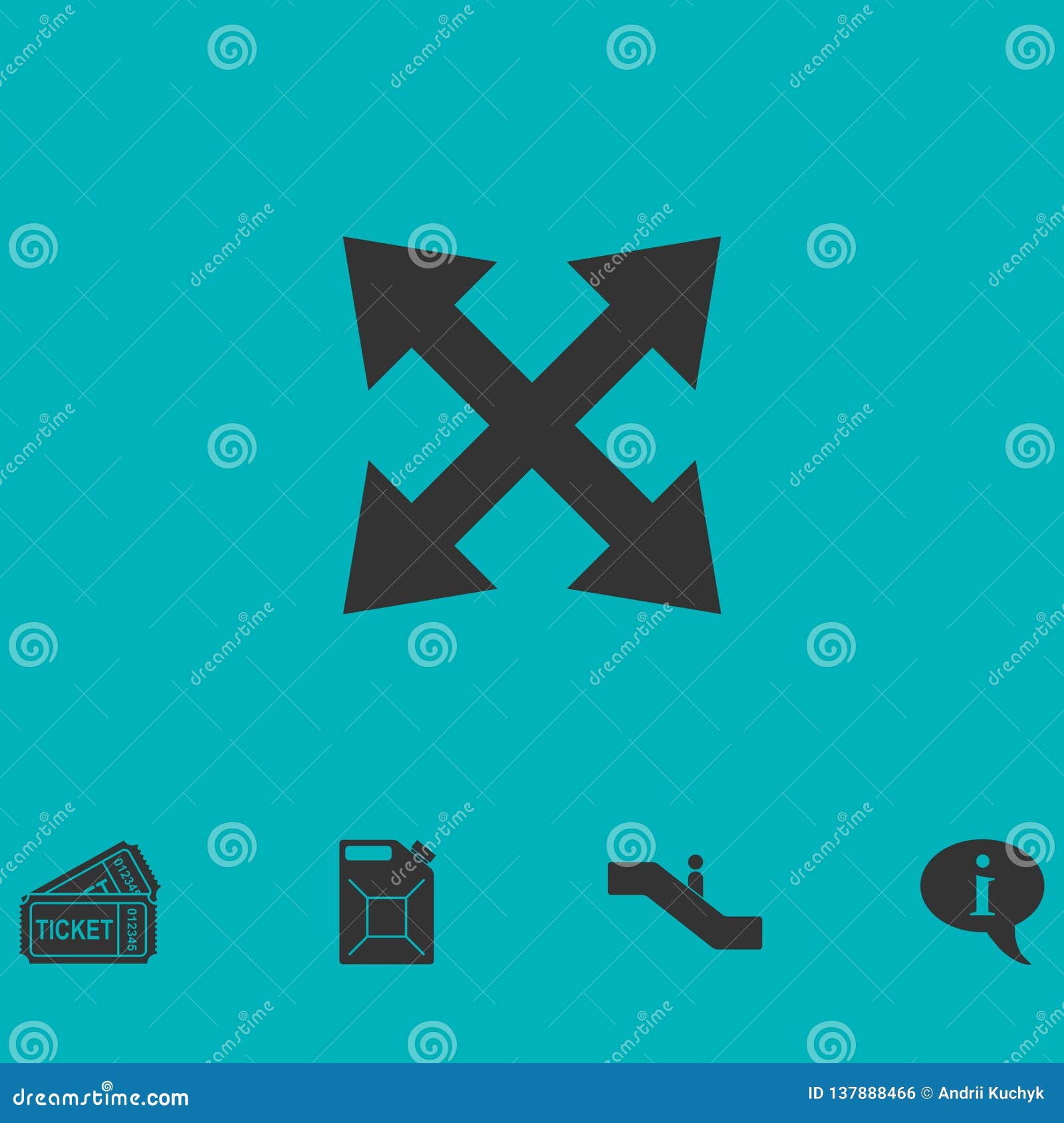 Four arrows icon flat stock vector. Illustration of accurate - 137888466